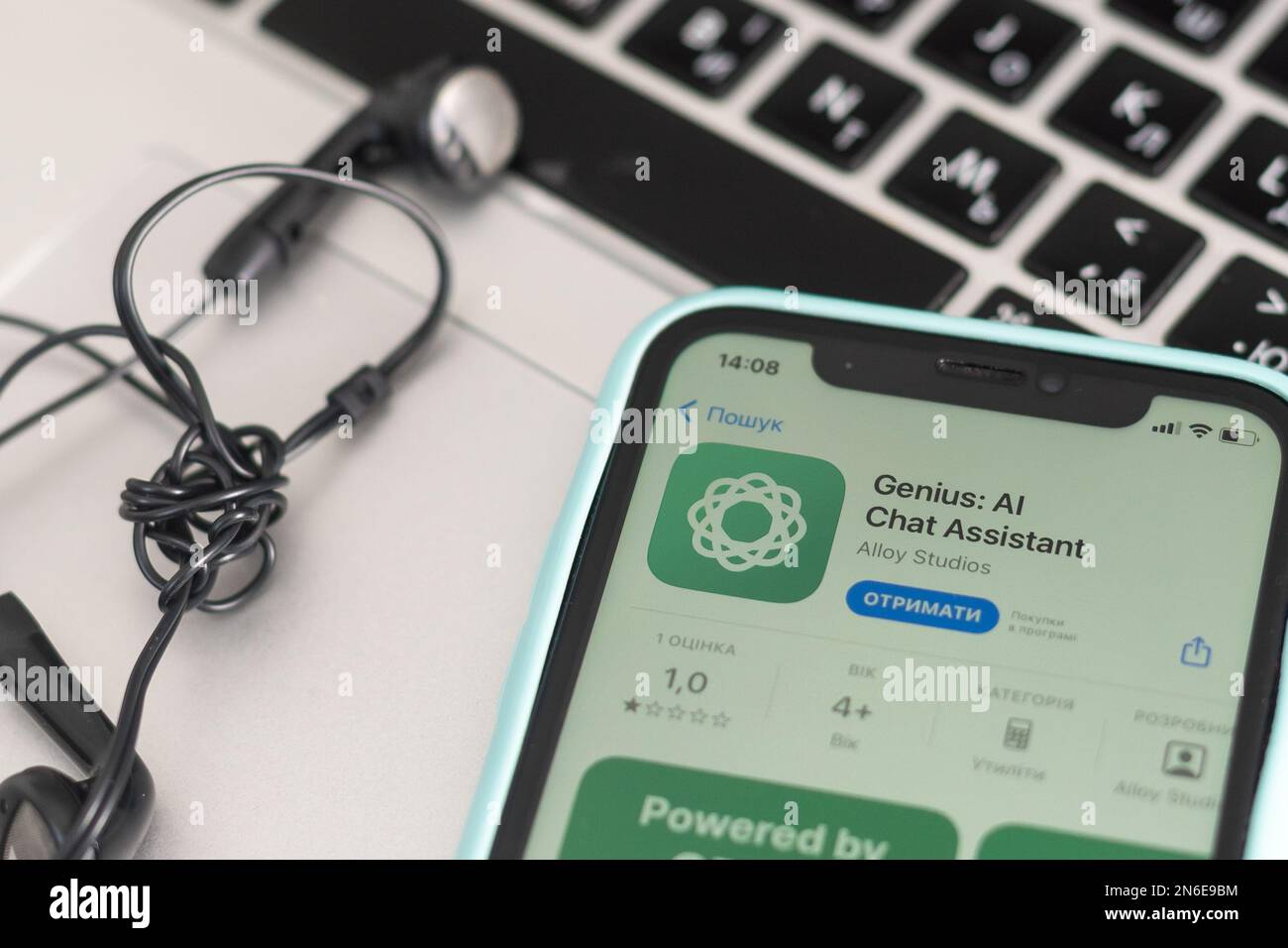 iPhone with appstore and ChatGPT and Chat bot apps, artificial ...