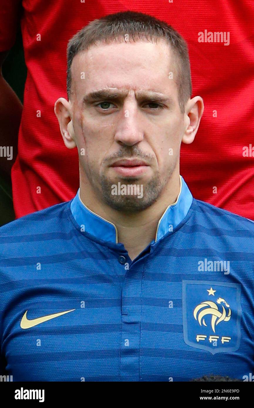 France's soccer forward Franck Ribery poses at the French national ...