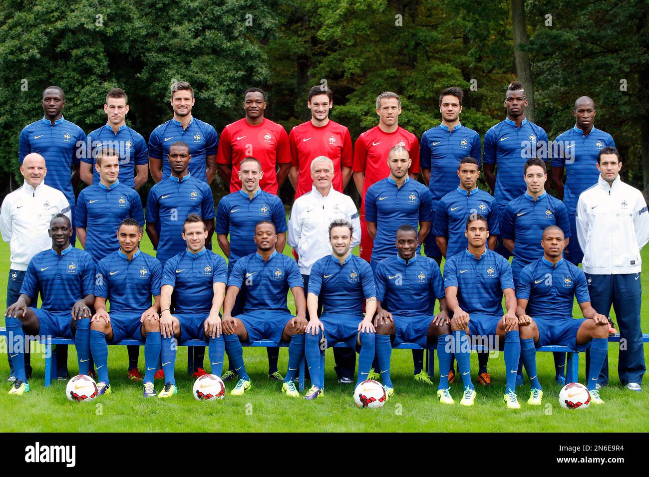 Top row from left, French midfielder Moussa Sissoko, defender Laurent ...