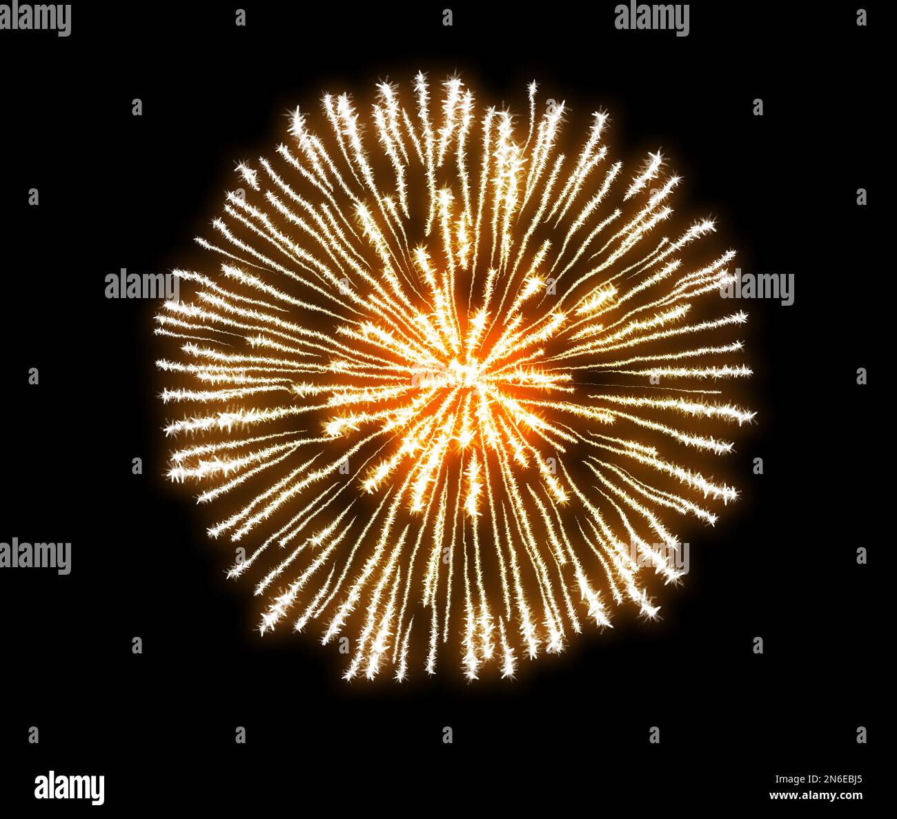 Beautiful bright firework on black background, illustration Stock Photo ...