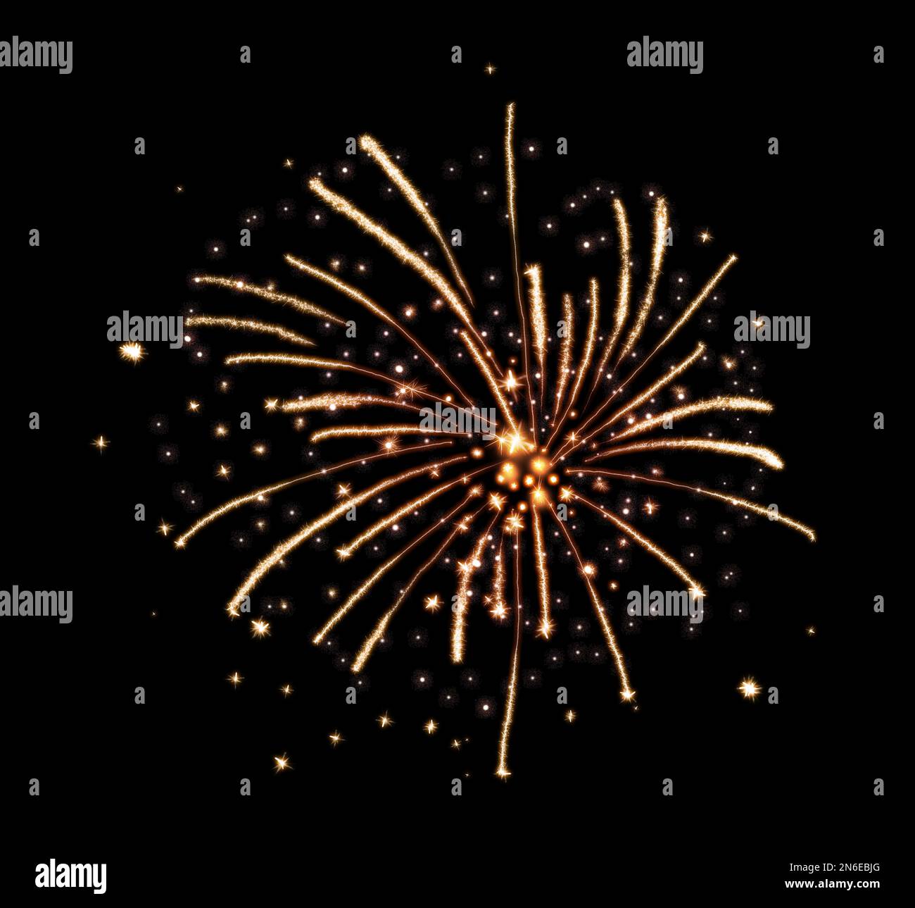 Beautiful bright firework on black background, illustration Stock Photo ...