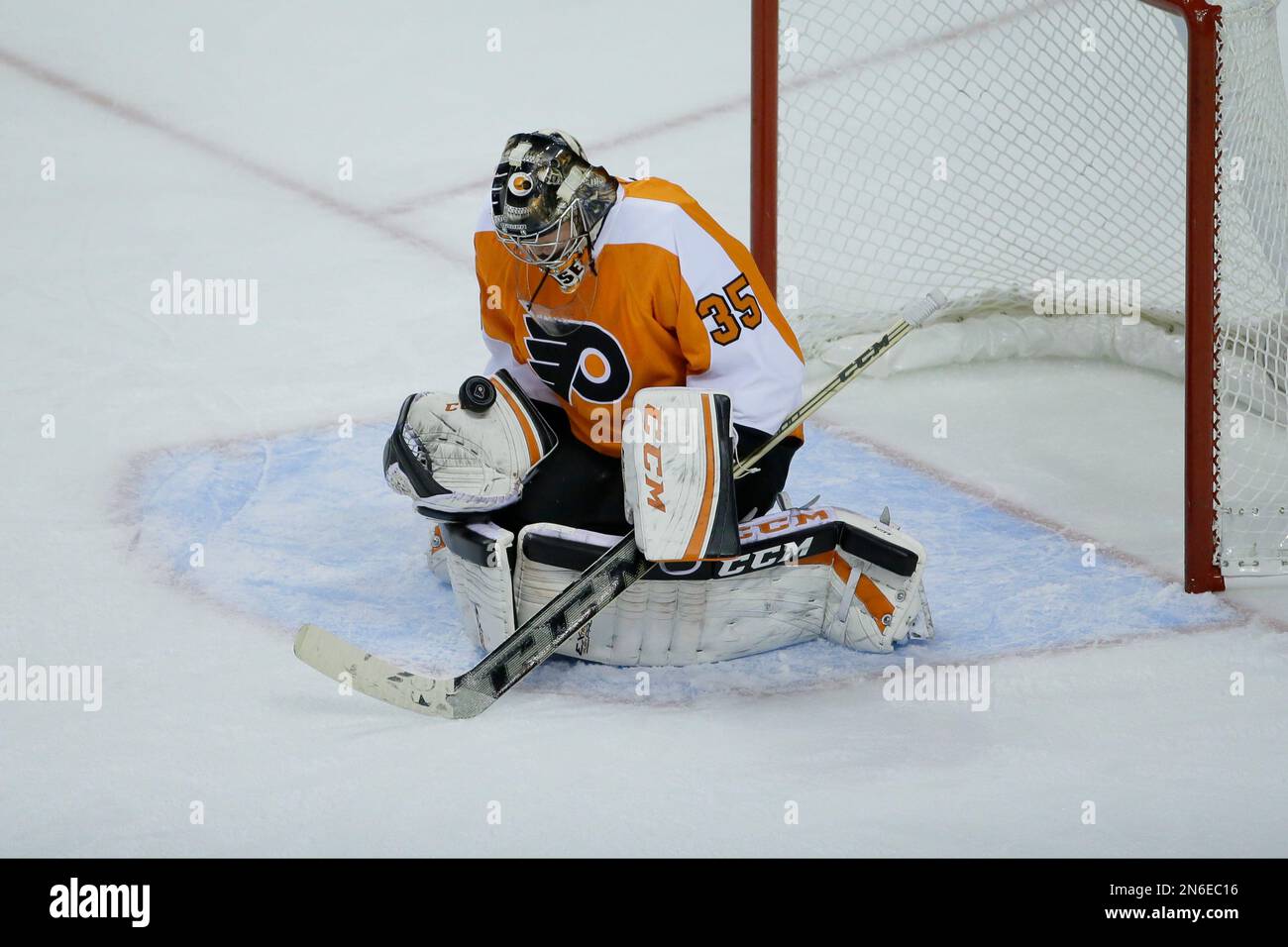 Philadelphia Flyers' Steve Mason in action during an NHL hockey game ...