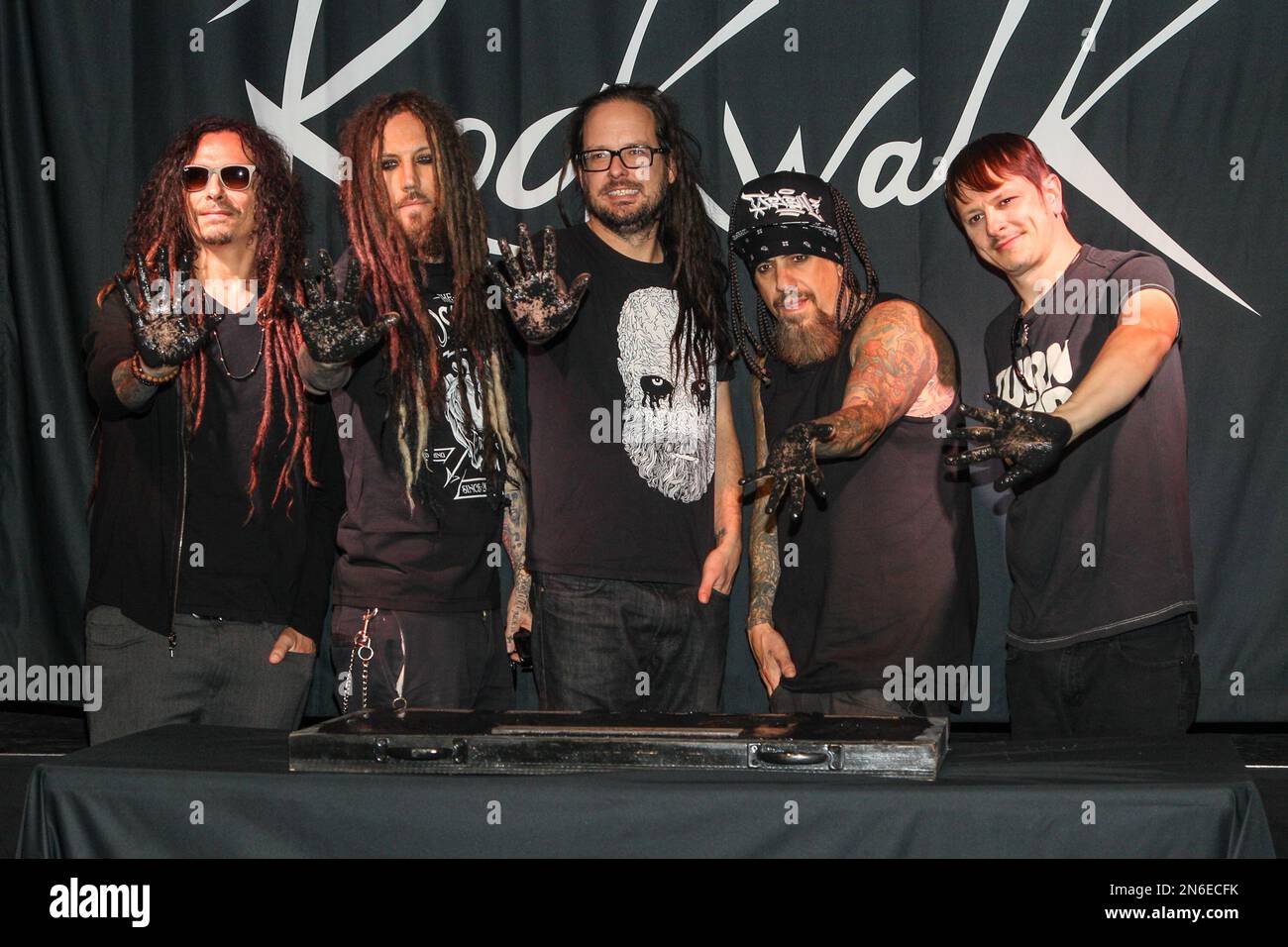 Korn band members, from left, guitarist James "Munky" Shaffer ...