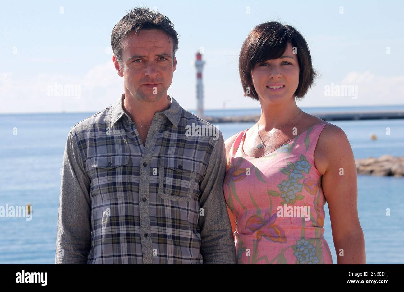 Welsh actors Richard Harrington and Mali Harries pose during a ...