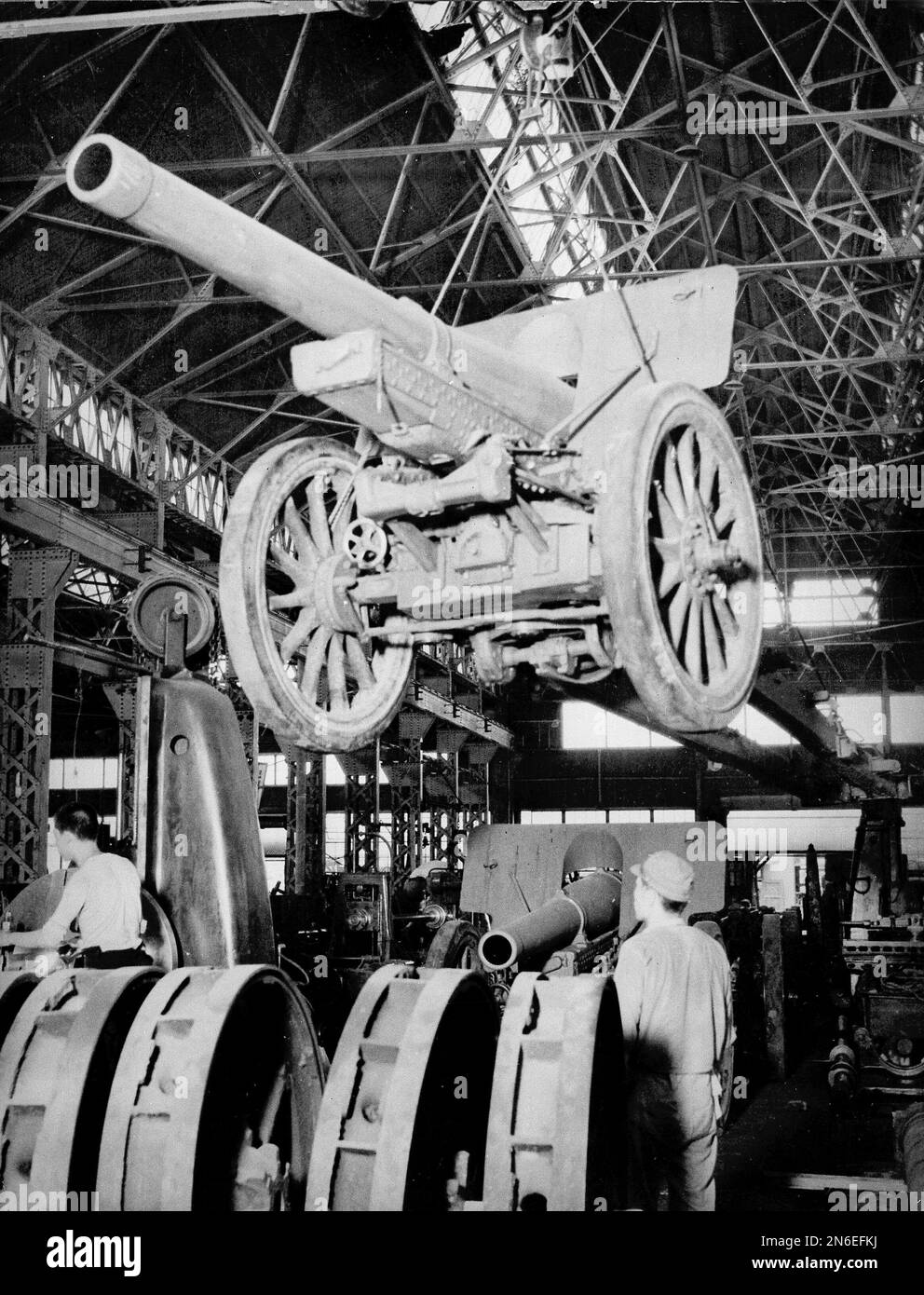 This gun in the final stage of construction at a Japanese armament ...