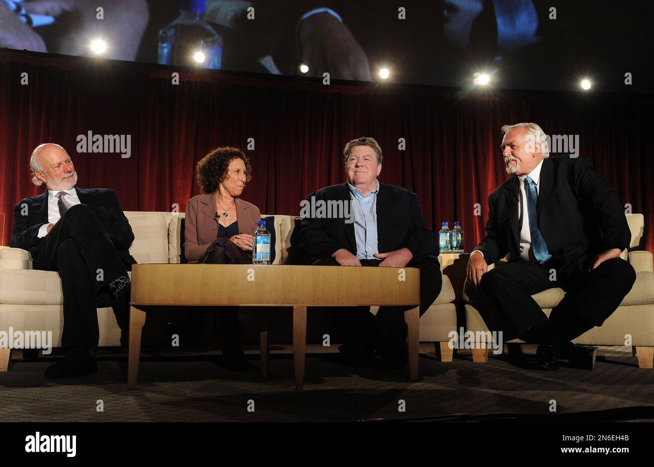 From left, honoree James Burrows and actors Rhea Perlman, George Wendt ...