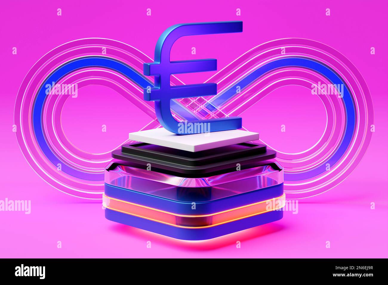 3d illustration of euro money icon on podium . Currency exchange symbol ...
