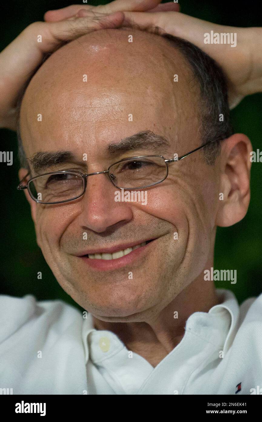Stanford University professor Thomas Sudhof smiles in his hotel during ...