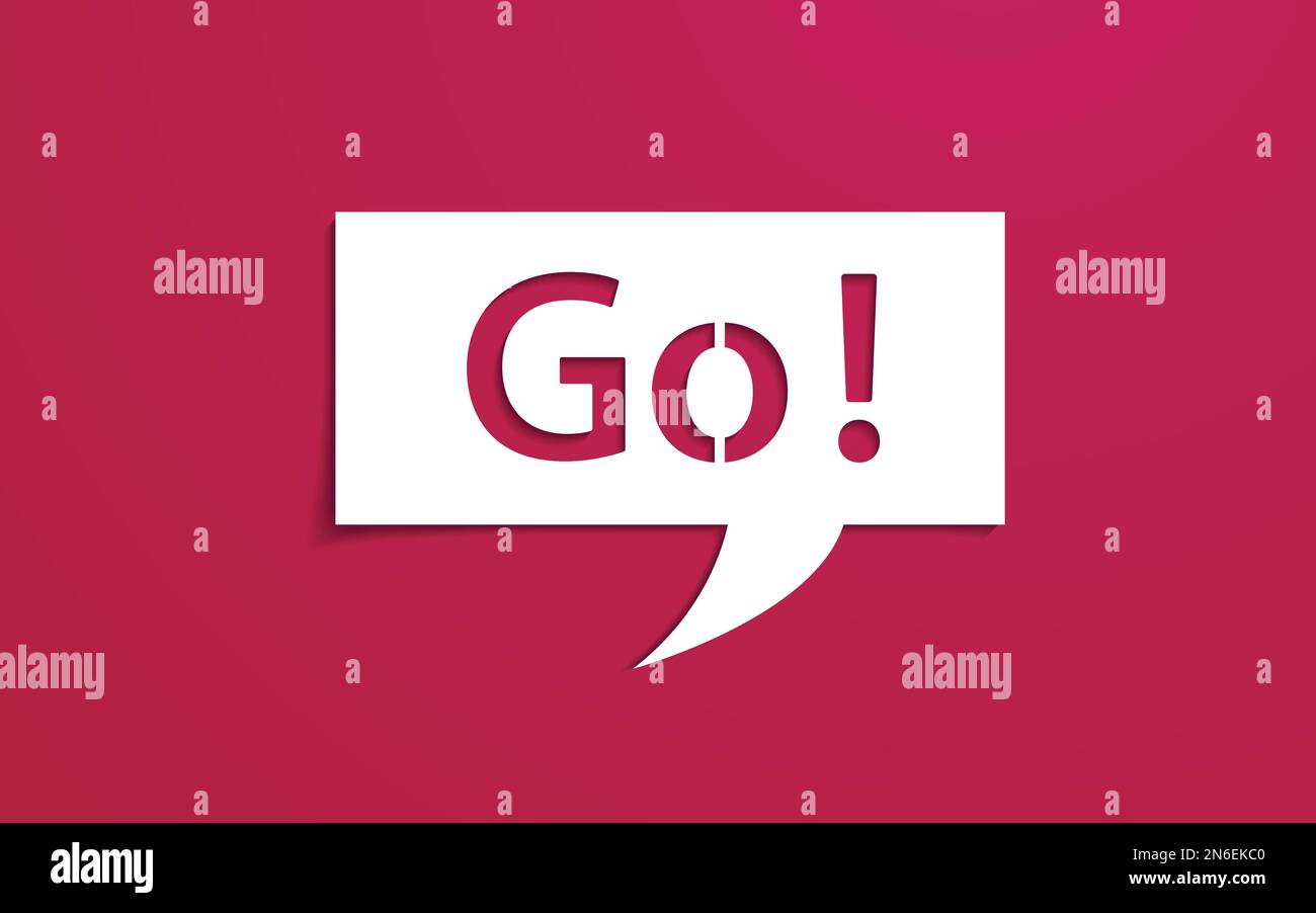 Word go on paper cut speech bubble. Vector illustration Stock Vector ...