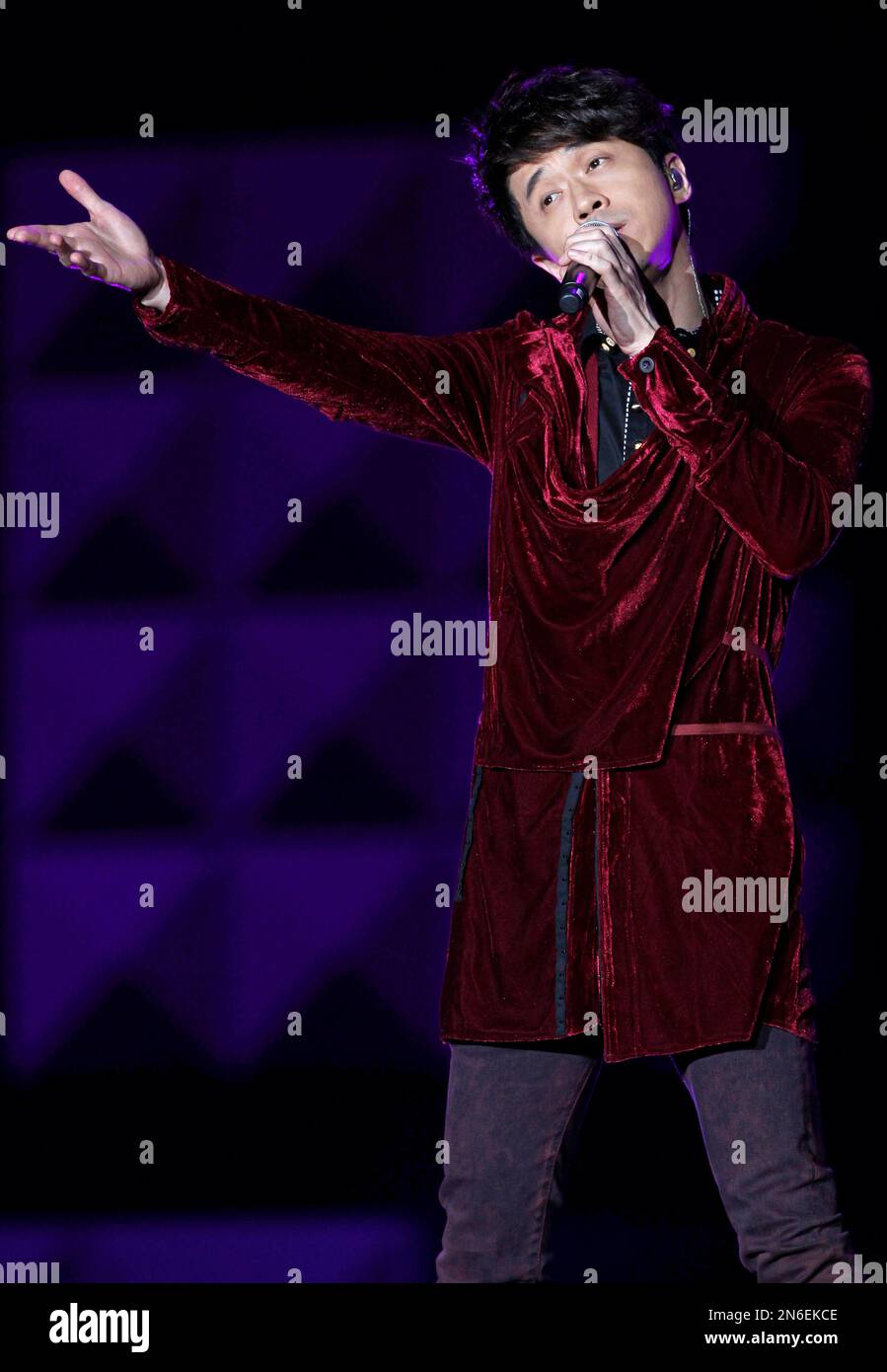 Malaysian singer Michael Wong performs during the 13th Global Chinese ...