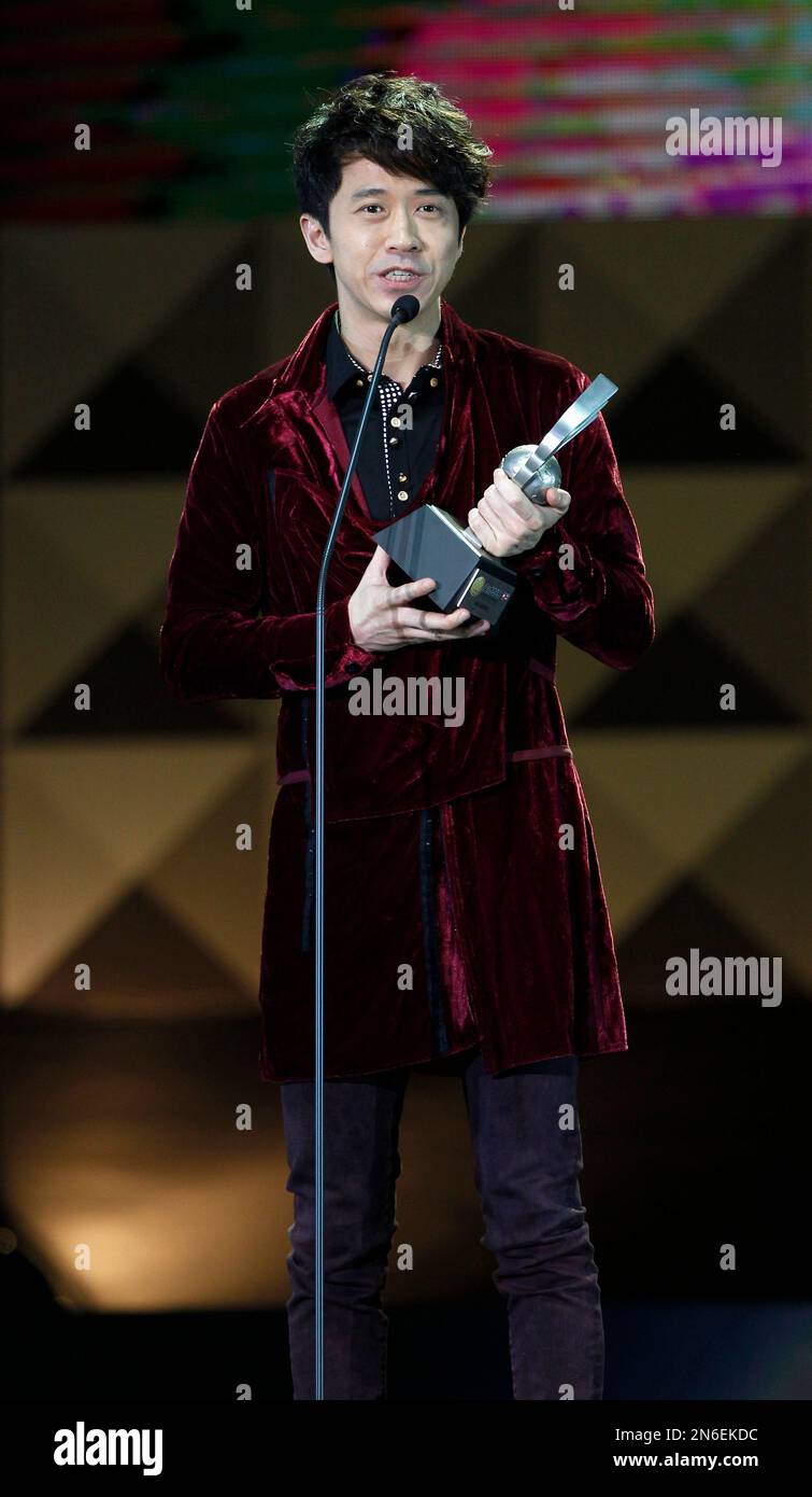 Malaysian singer Michael Wong speaks after receiving the Most Popular ...