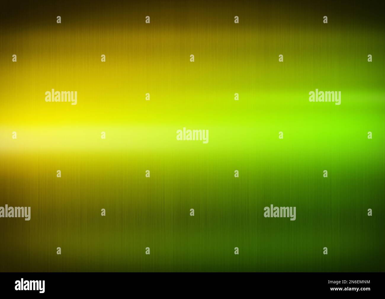Colorful shiny brushed metal. Gradient from yellow to green. Horizontal ...