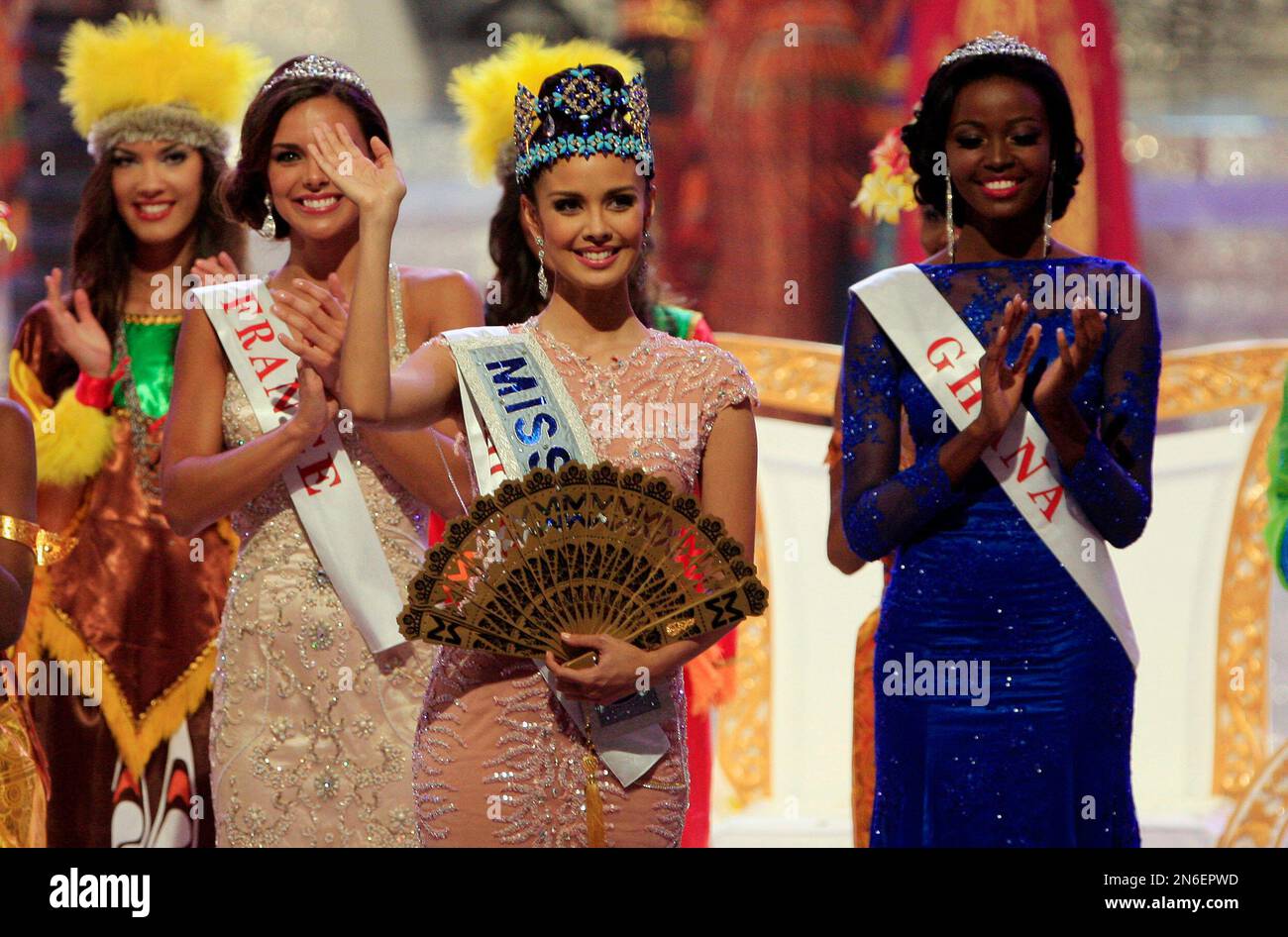 FILE - In this Saturday, Sept. 28, 2013 file photo, newly crowned Miss ...
