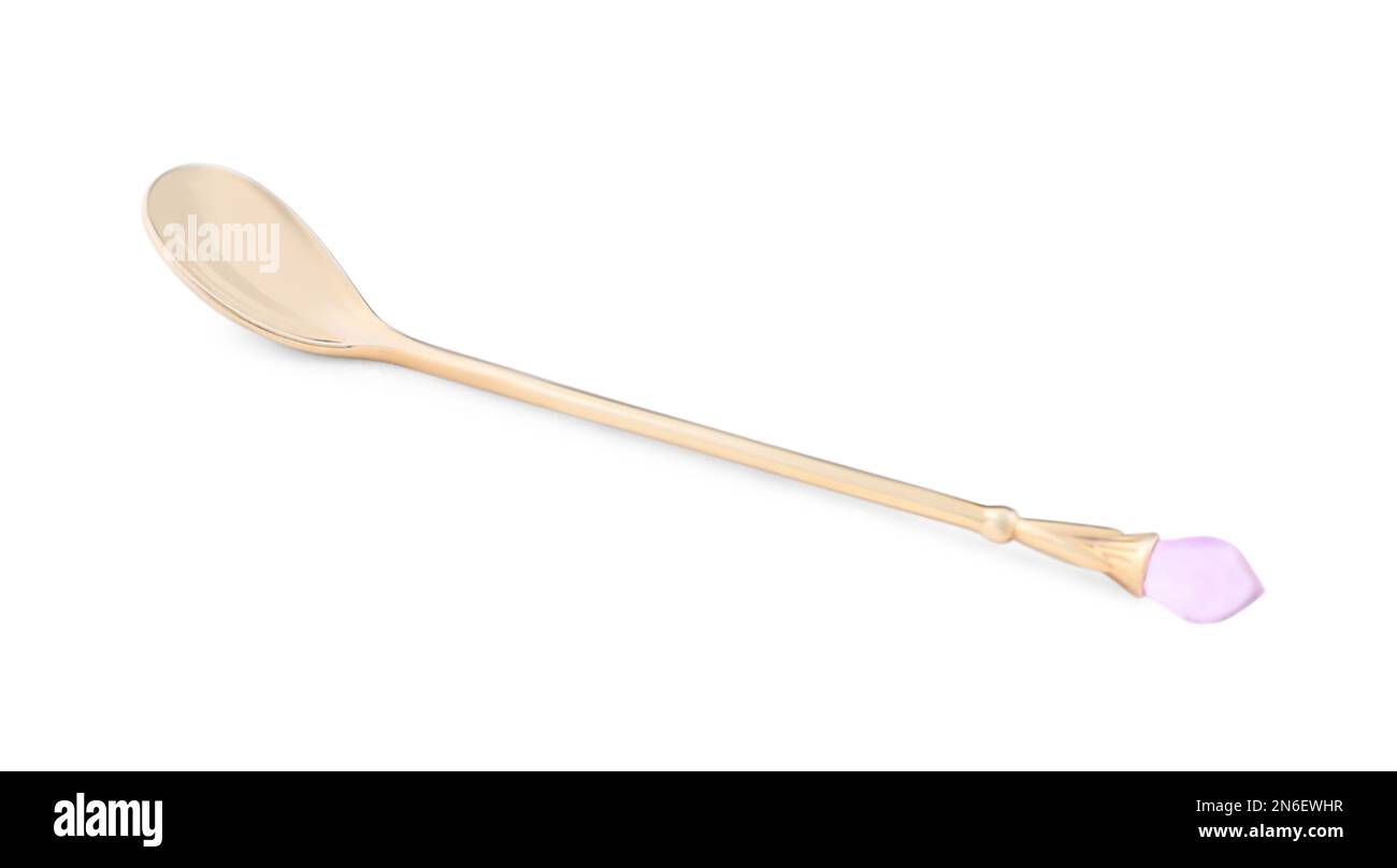 New clean shiny spoon isolated on white Stock Photo - Alamy