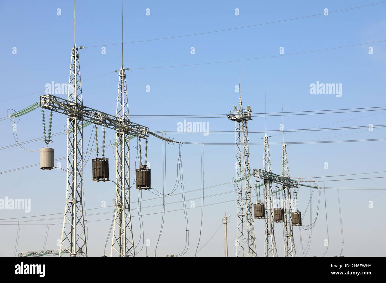 Modern electrical substation outdoors on sunny day Stock Photo - Alamy