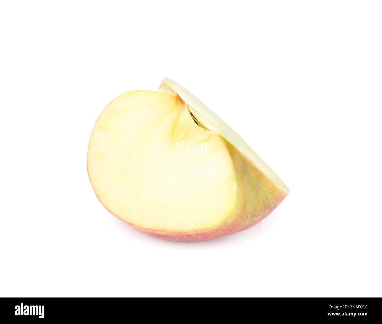 Slice of fresh ripe red apple isolated on white Stock Photo - Alamy