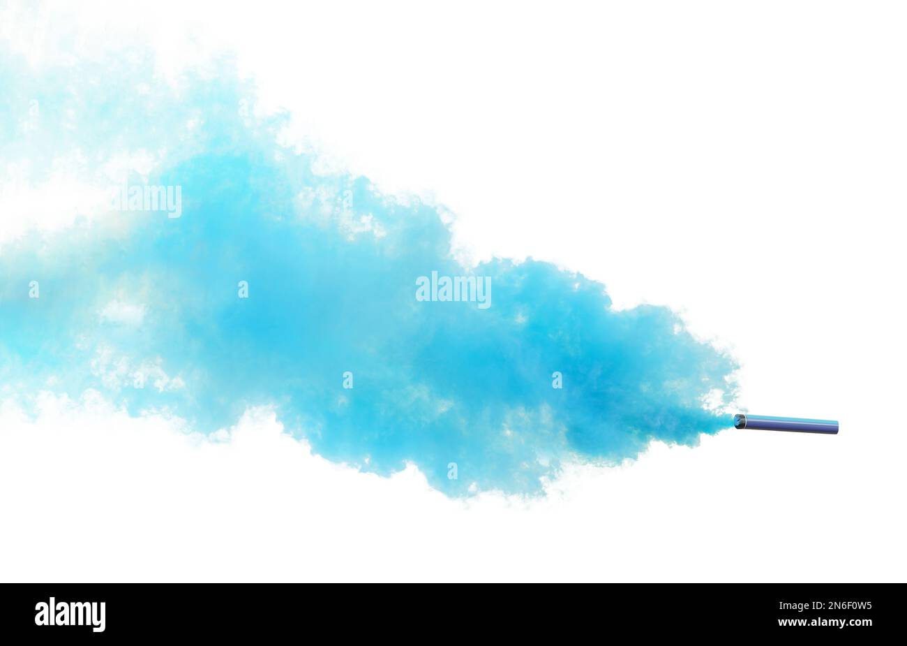 Woman with blue smoke bomb near white wall outdoors, closeup Stock ...