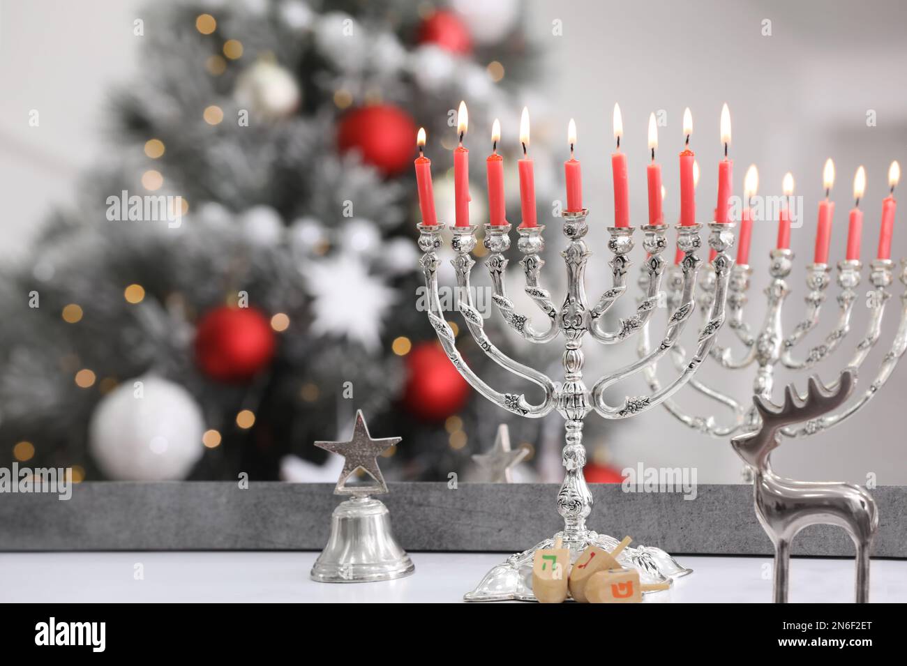Christmas lights hanukkah hi-res stock photography and images - Alamy