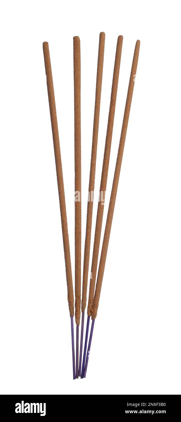Many aromatic incense sticks on white background Stock Photo - Alamy