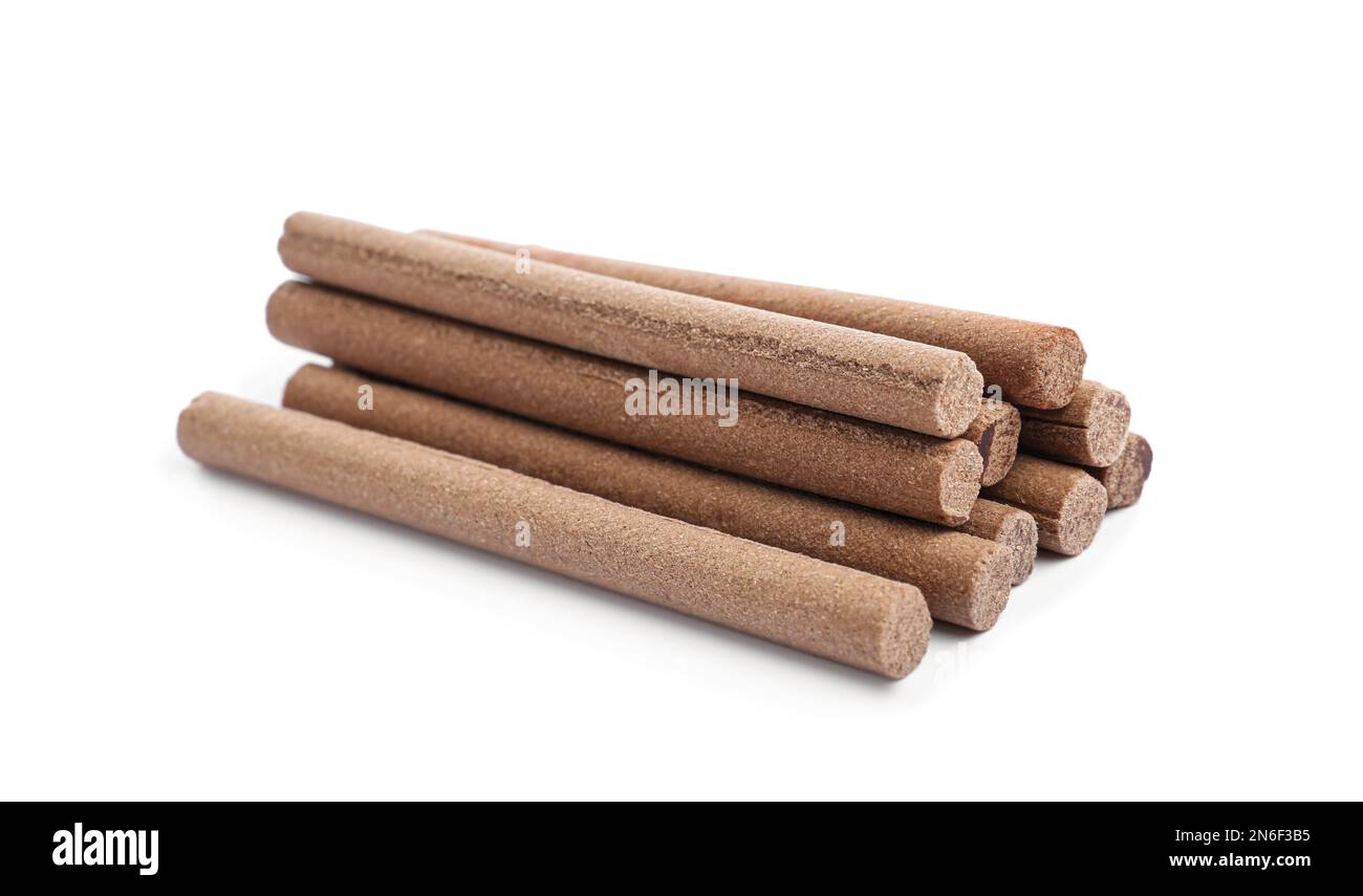 Many aromatic incense sticks on white background Stock Photo - Alamy