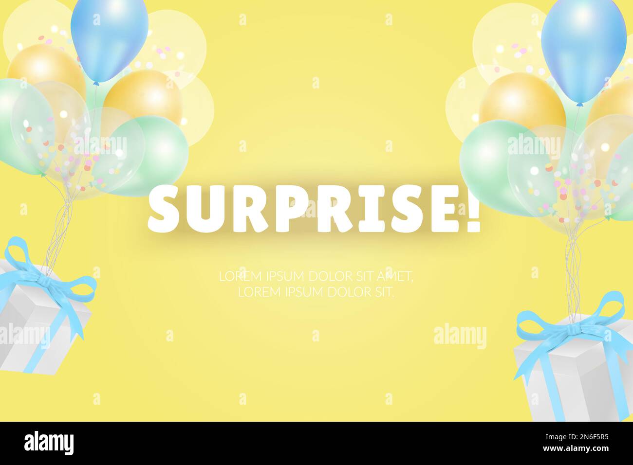 Congratulations banner design with realistic colorful balloons and gift ...