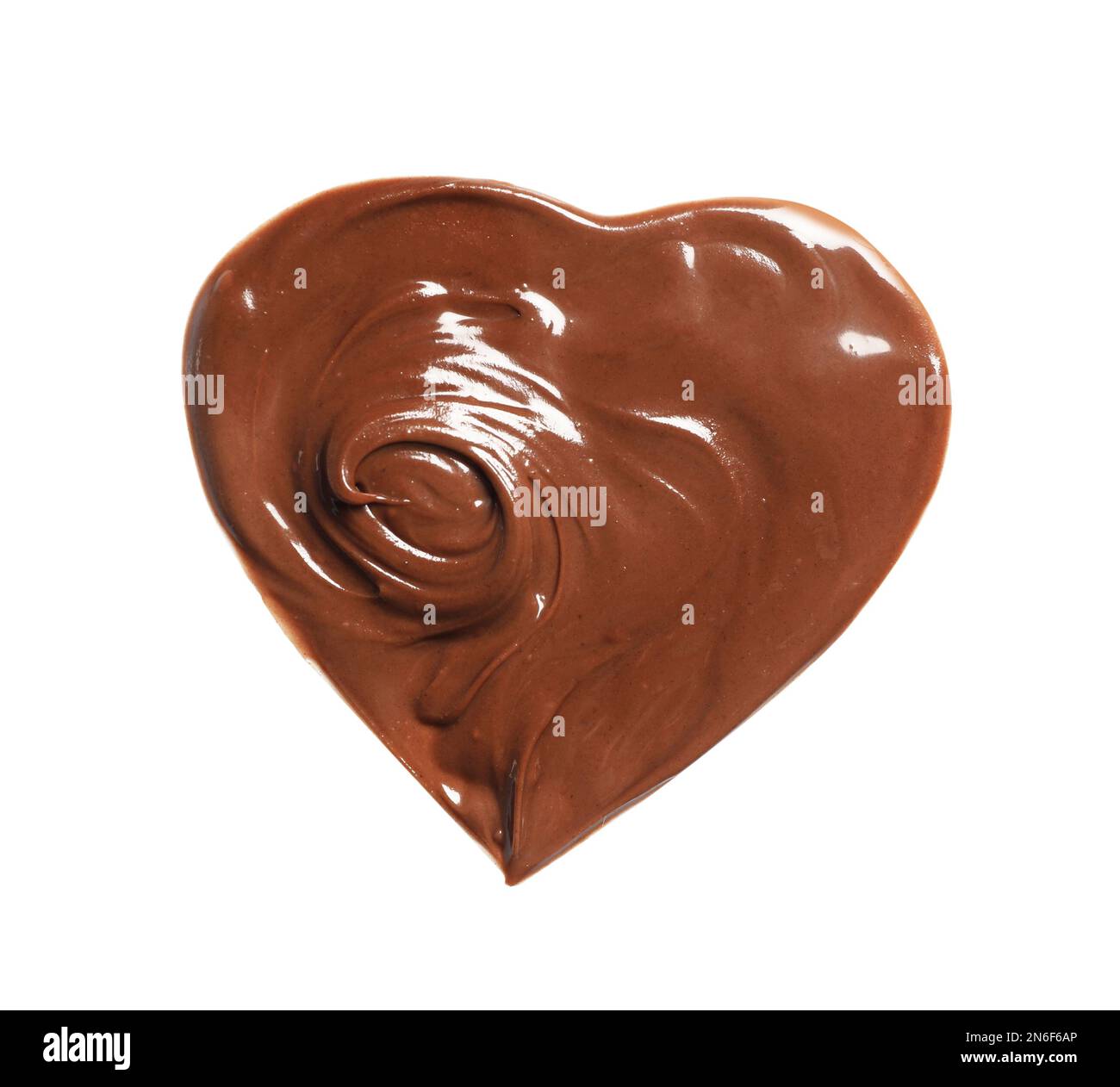 Heart made of milk chocolate on white background, top view Stock Photo ...