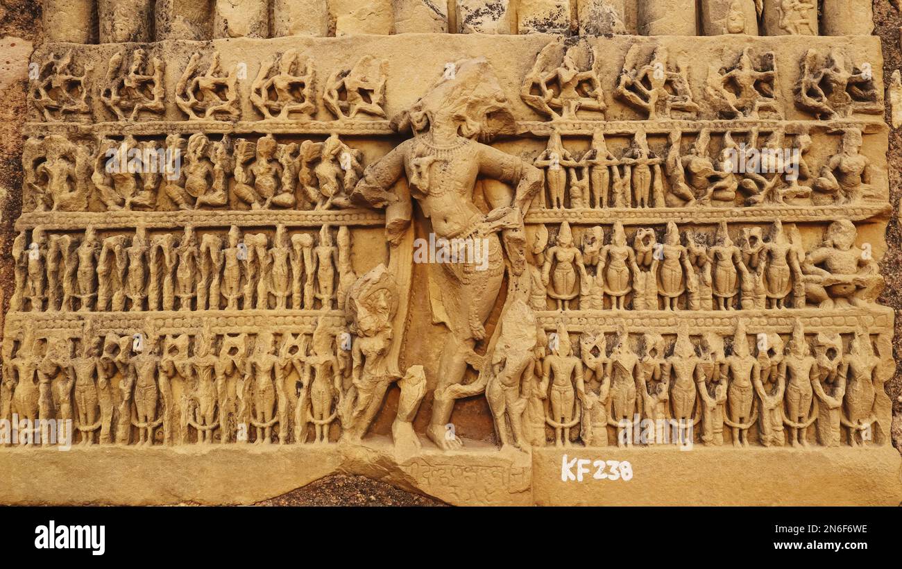 5th Century Stone Carving on the Nilkanth Temple, Kalinjar Fort, Banda ...