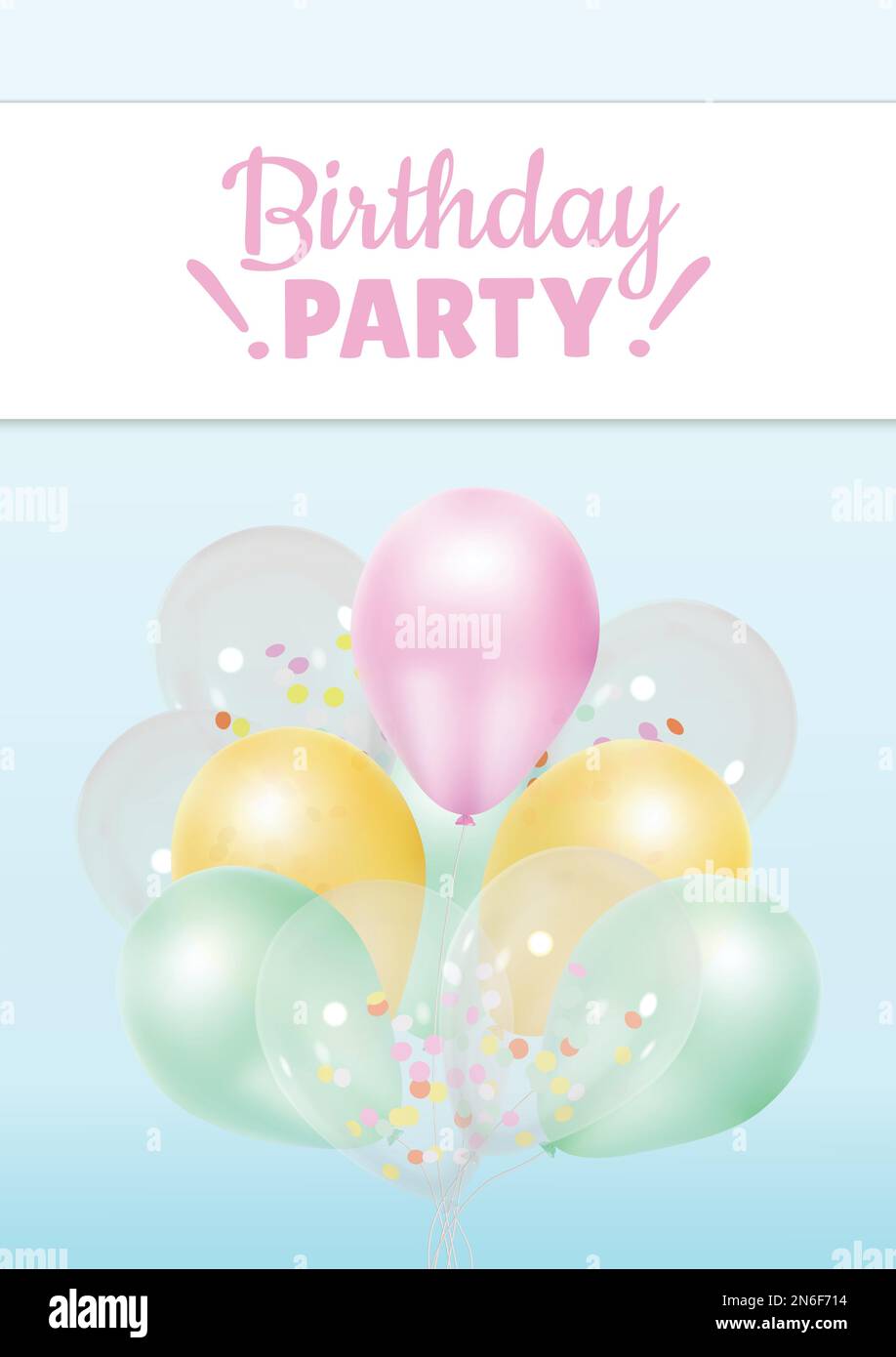 realistic vector colorful balloons celebration poster design Stock ...