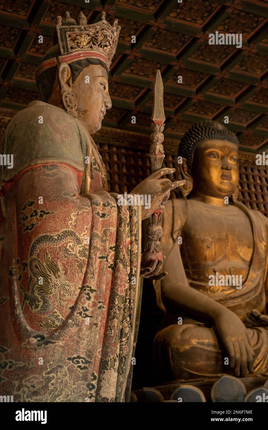 Buddha statues in Rulai Hall in Zhihua Temple in Beijing, China. 31-Jan ...