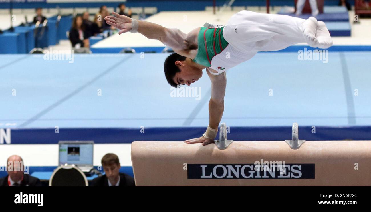 Mexico's Daniel Corral Barron competes on the pommel horse during the ...