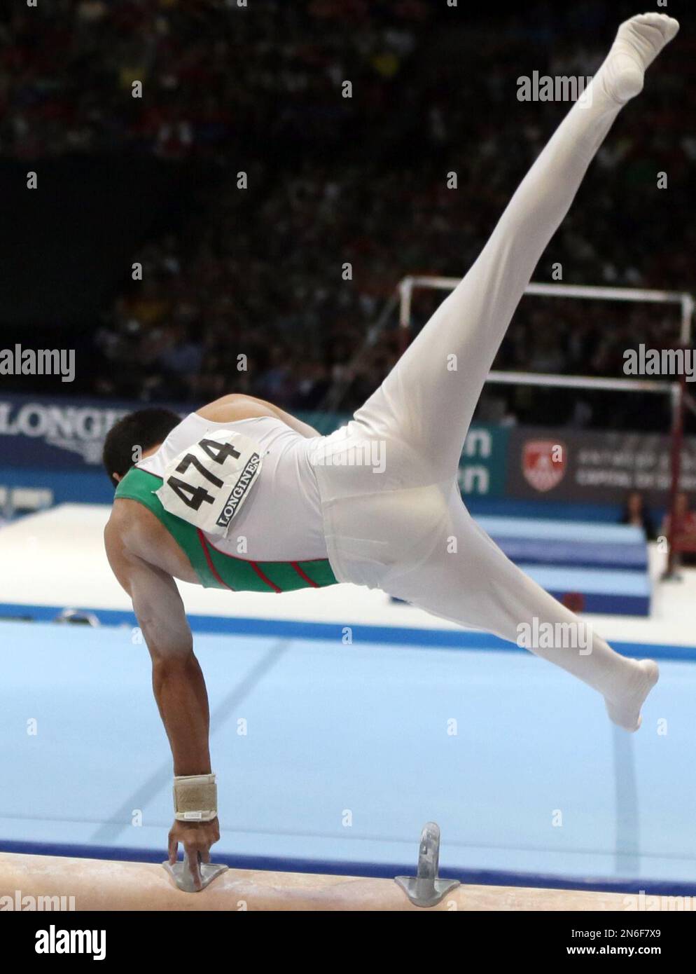 Mexico's Daniel Corral Barron competes on the pommel horse during the ...