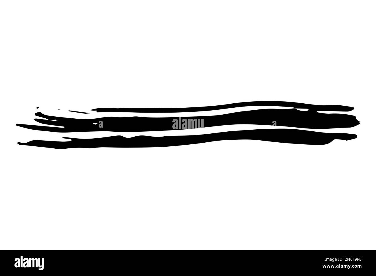 Black stain of paint brush isolated on white background. Hand-drawn ...