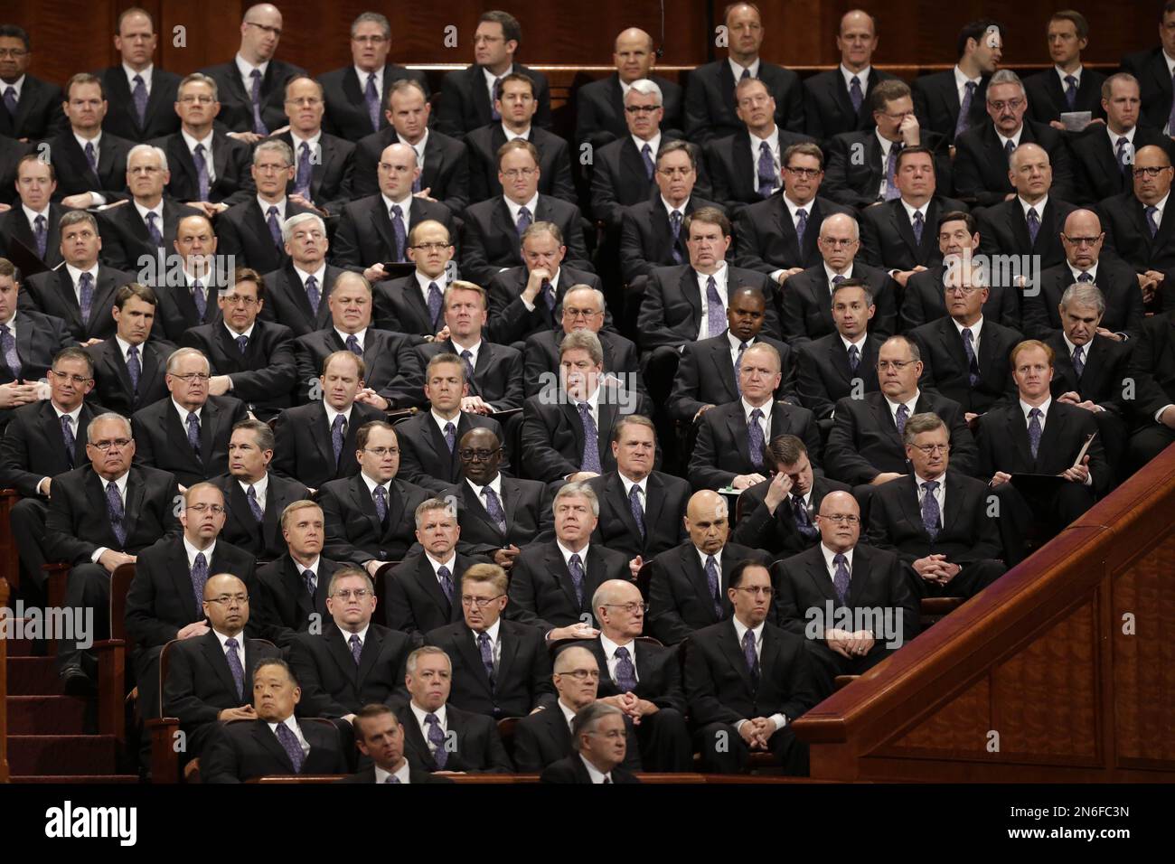 FILE - In this April 6, 2013, file photo, members of the Mormon ...