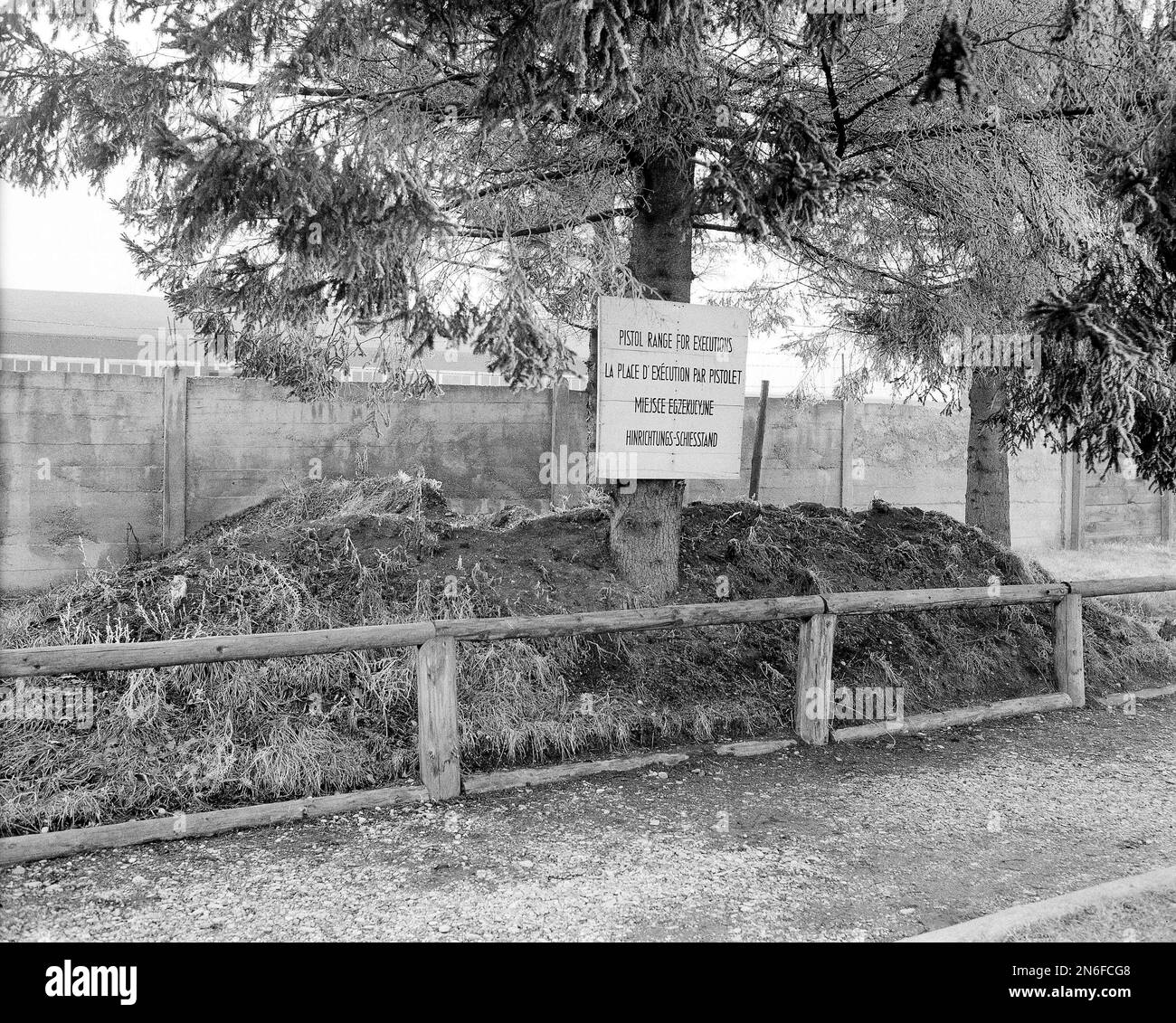 A mass grave at the former concentration camp at Dachau, German, Feb ...
