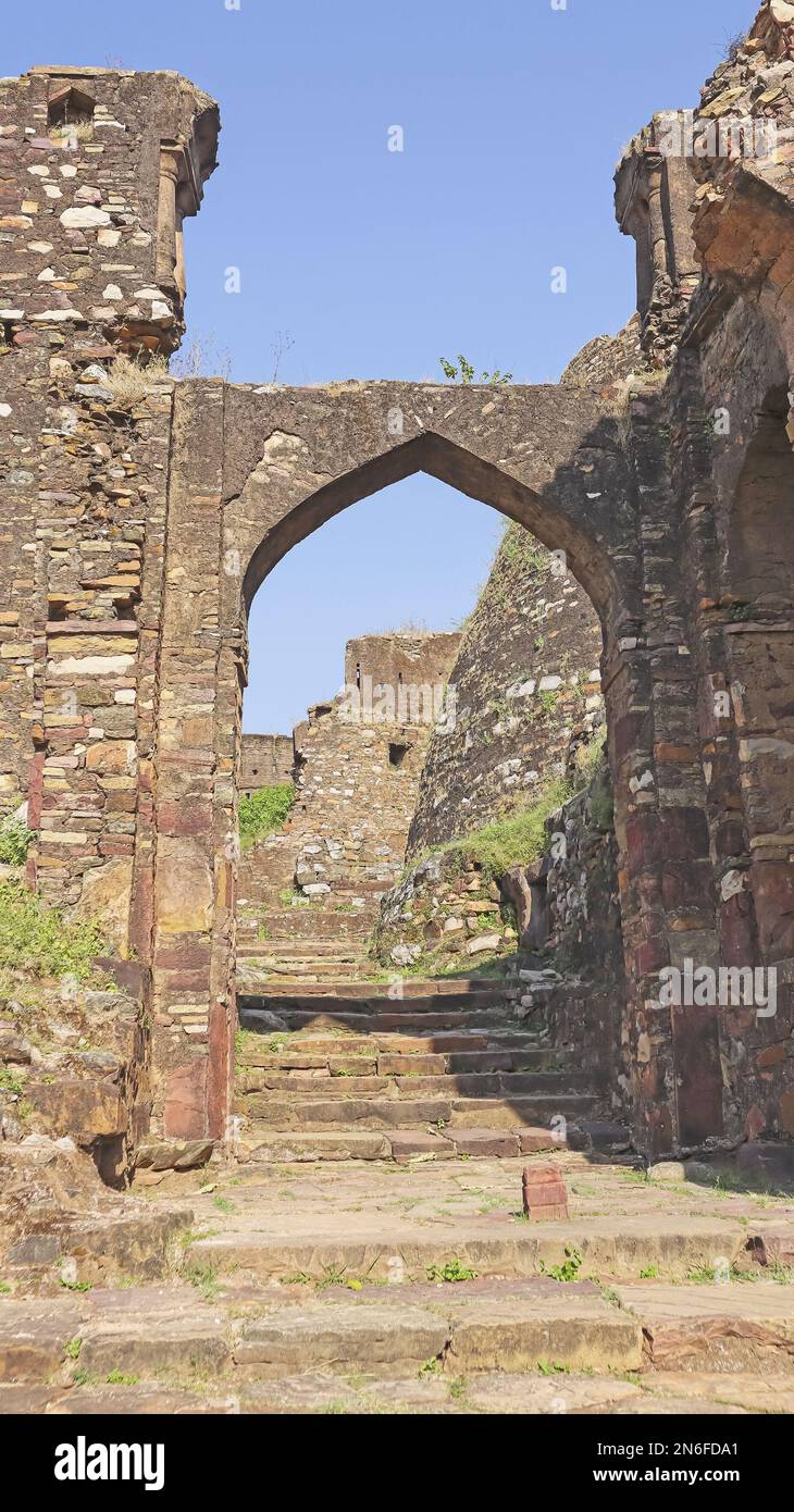 Stone Stairs of Rahatgarh Fort From Town Side, Sagar, Madhya Pradesh ...