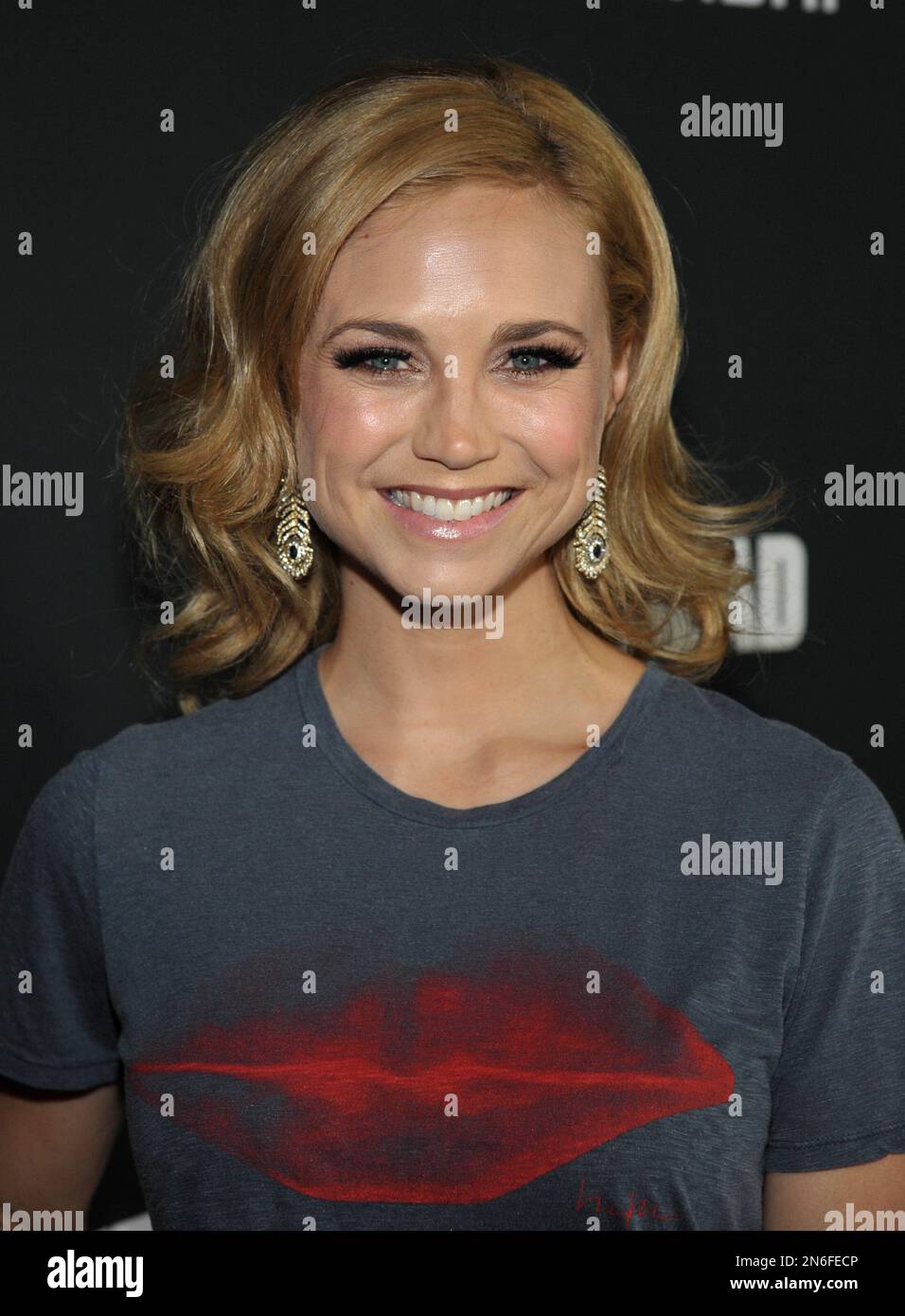 Fiona Gubelmann attends AMC's season 4 premiere of "The Walking Dead ...