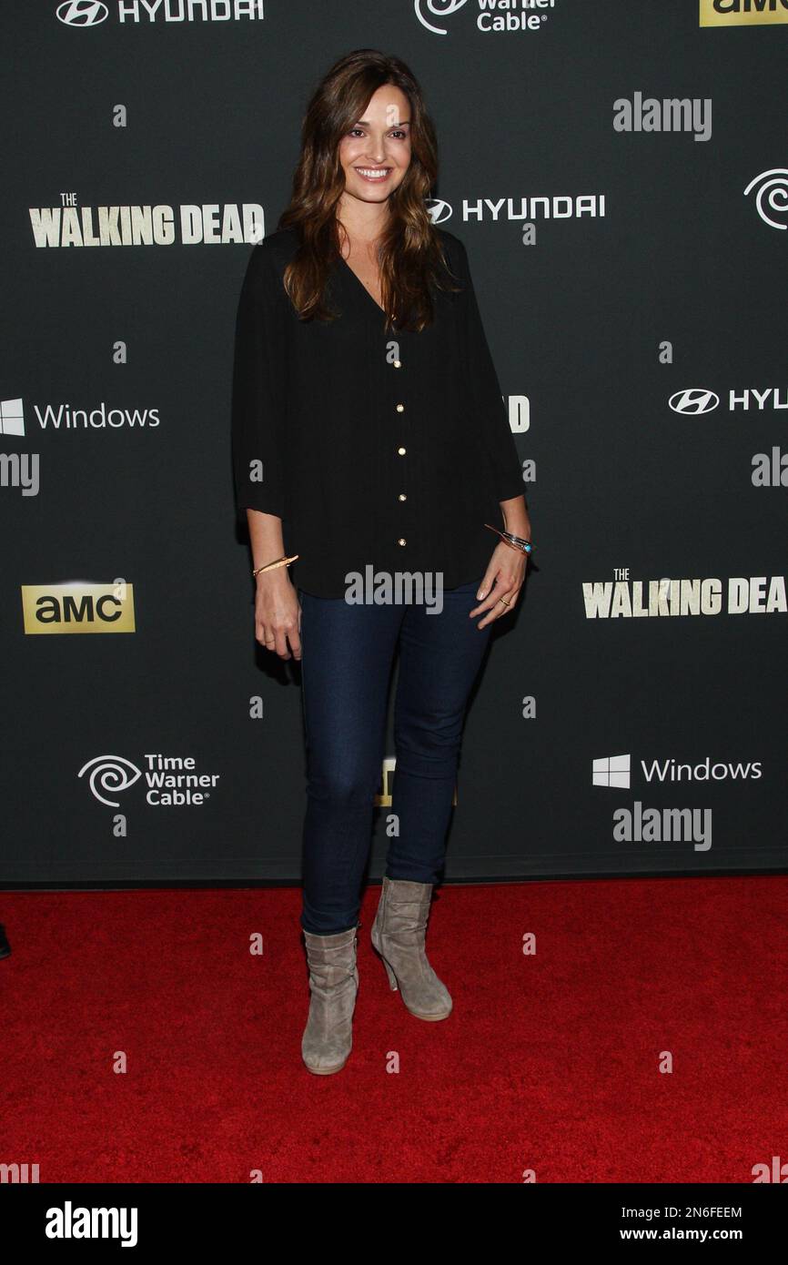 Actress Gloria Votsis arrives at the season 4 premiere of "The Walking ...