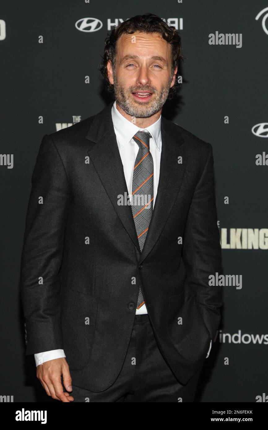 Actor Andrew Lincoln arrives at the season 4 premiere of "The Walking ...