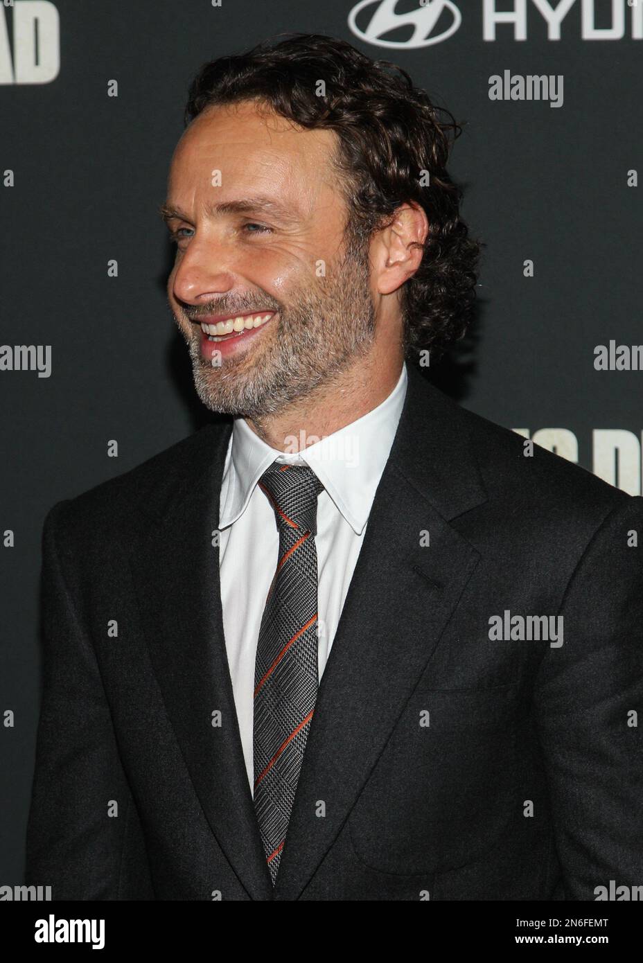 Actor Andrew Lincoln arrives at the season 4 premiere of "The Walking ...