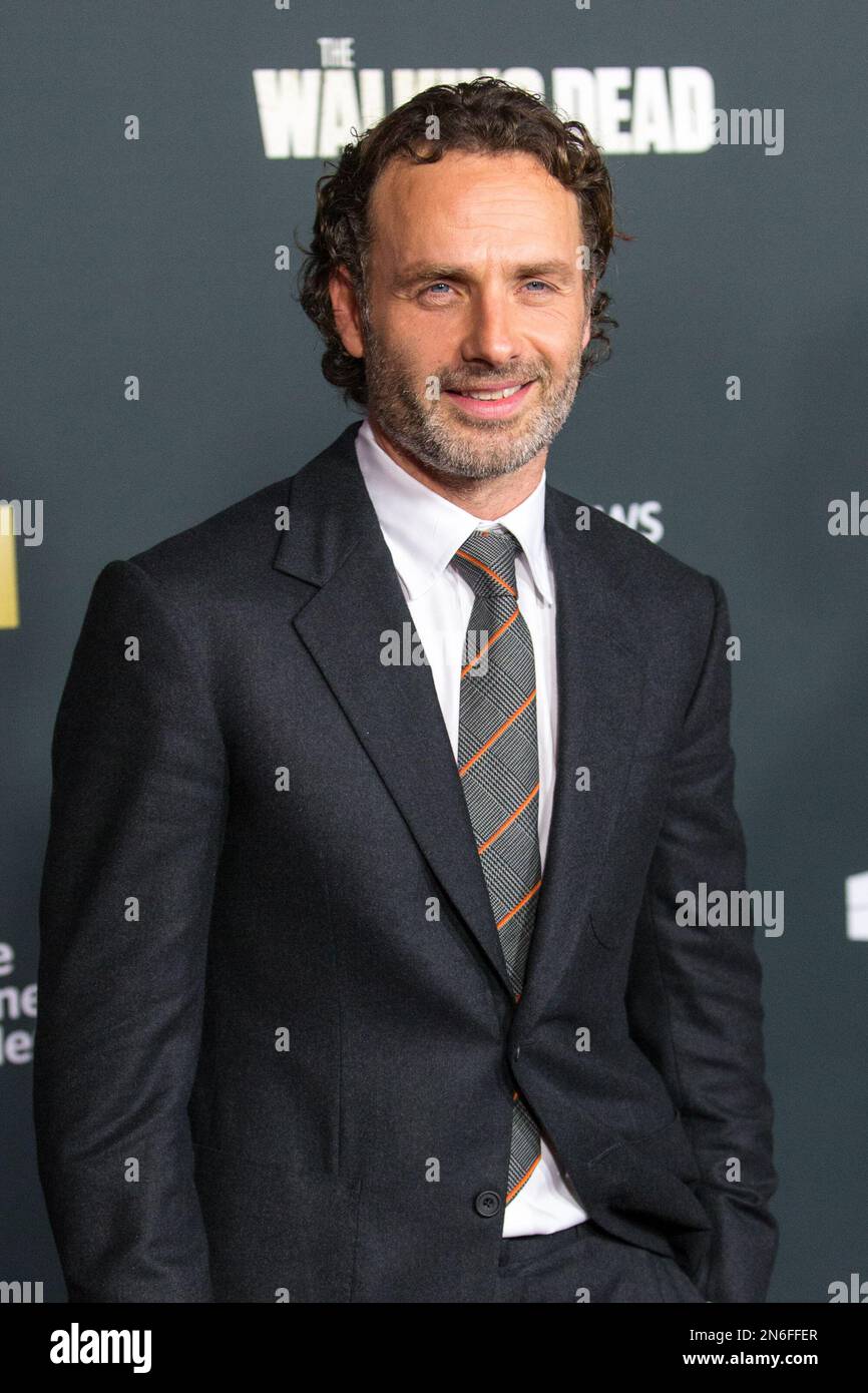 Actor Andrew Lincoln arrives at the season 4 premiere of "The Walking ...