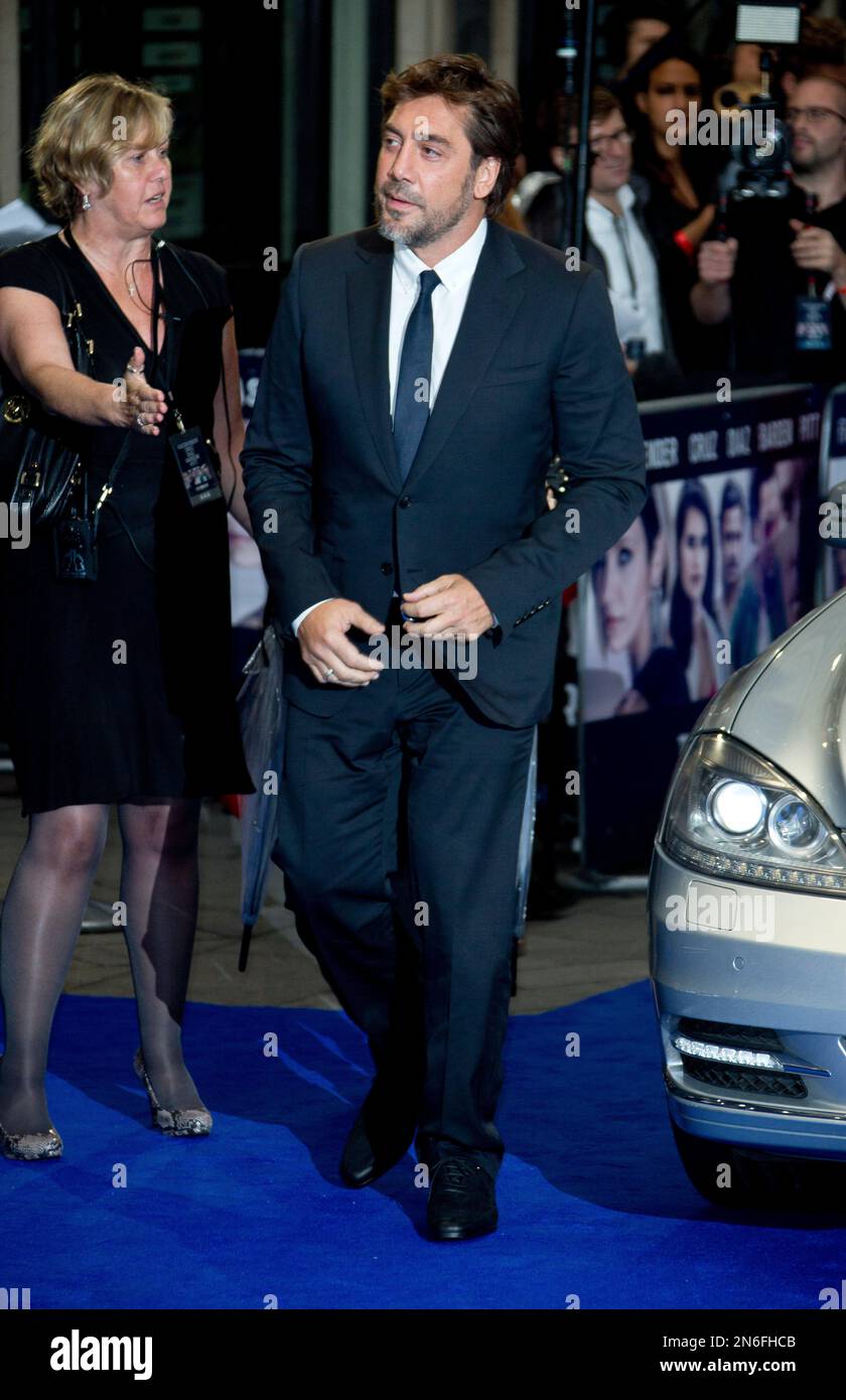 Spanish actor Javier Bardem arrives on the blue carpet for the UK ...