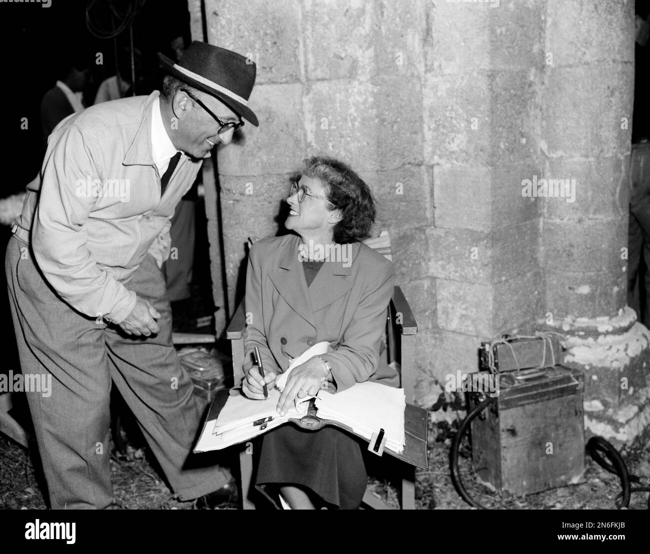 Director Robert Siodmak Dictates Some Instruction To His Secretary Adele Cannon During The