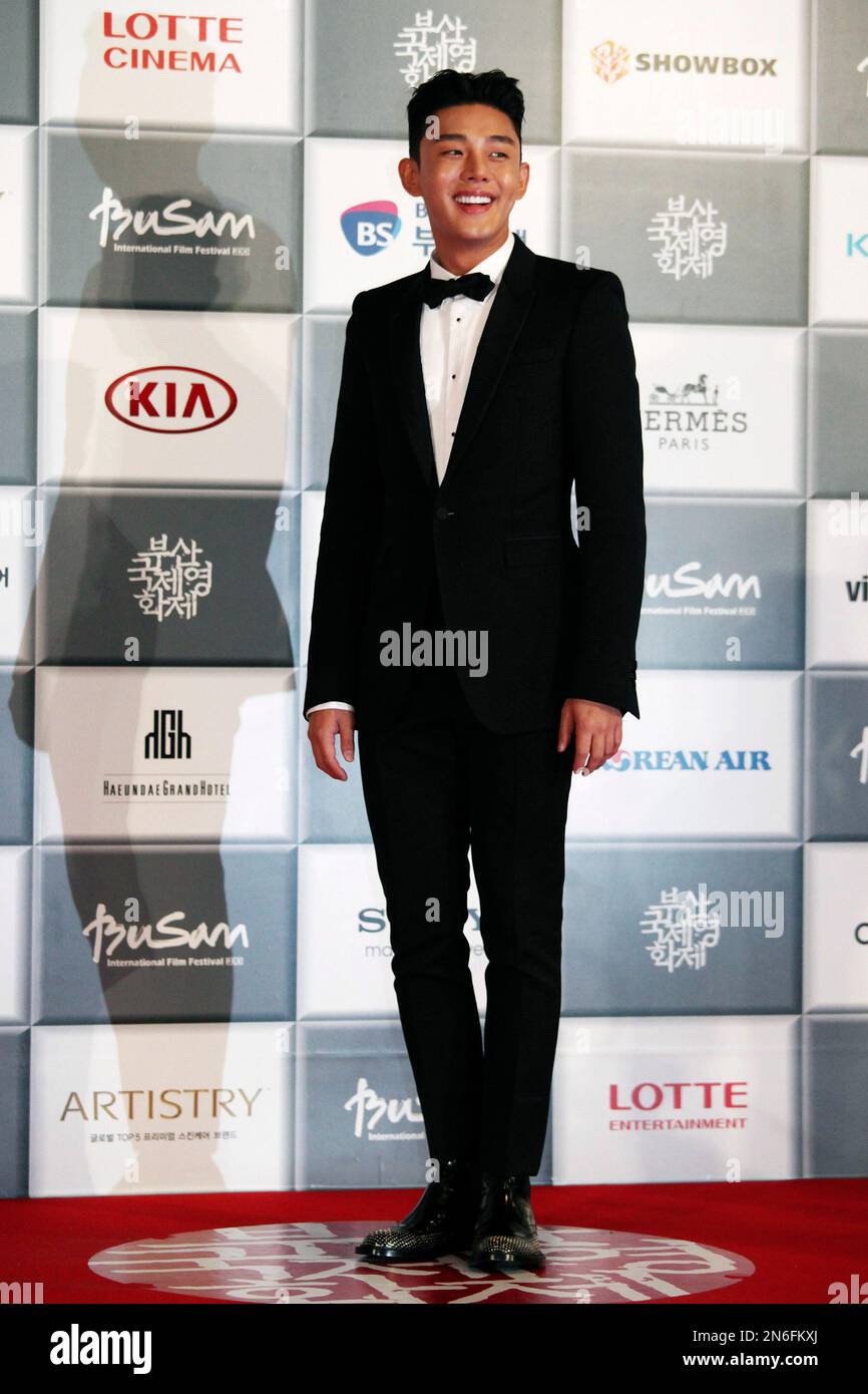South Korean actor Yoo Ah-in poses at the opening ceremony of the Busan ...
