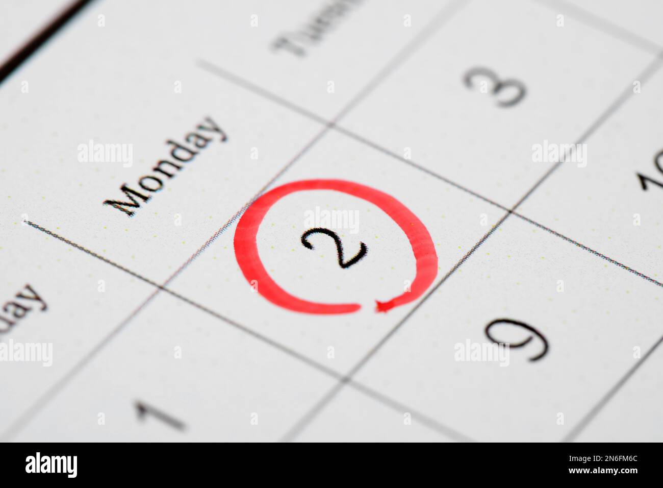 Calendar with marked date February 2nd, closeup. Groundhog day Stock ...