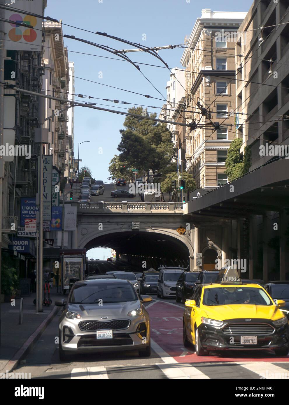 san francisco, CA, USA february 10 2023 a famous street in san ...