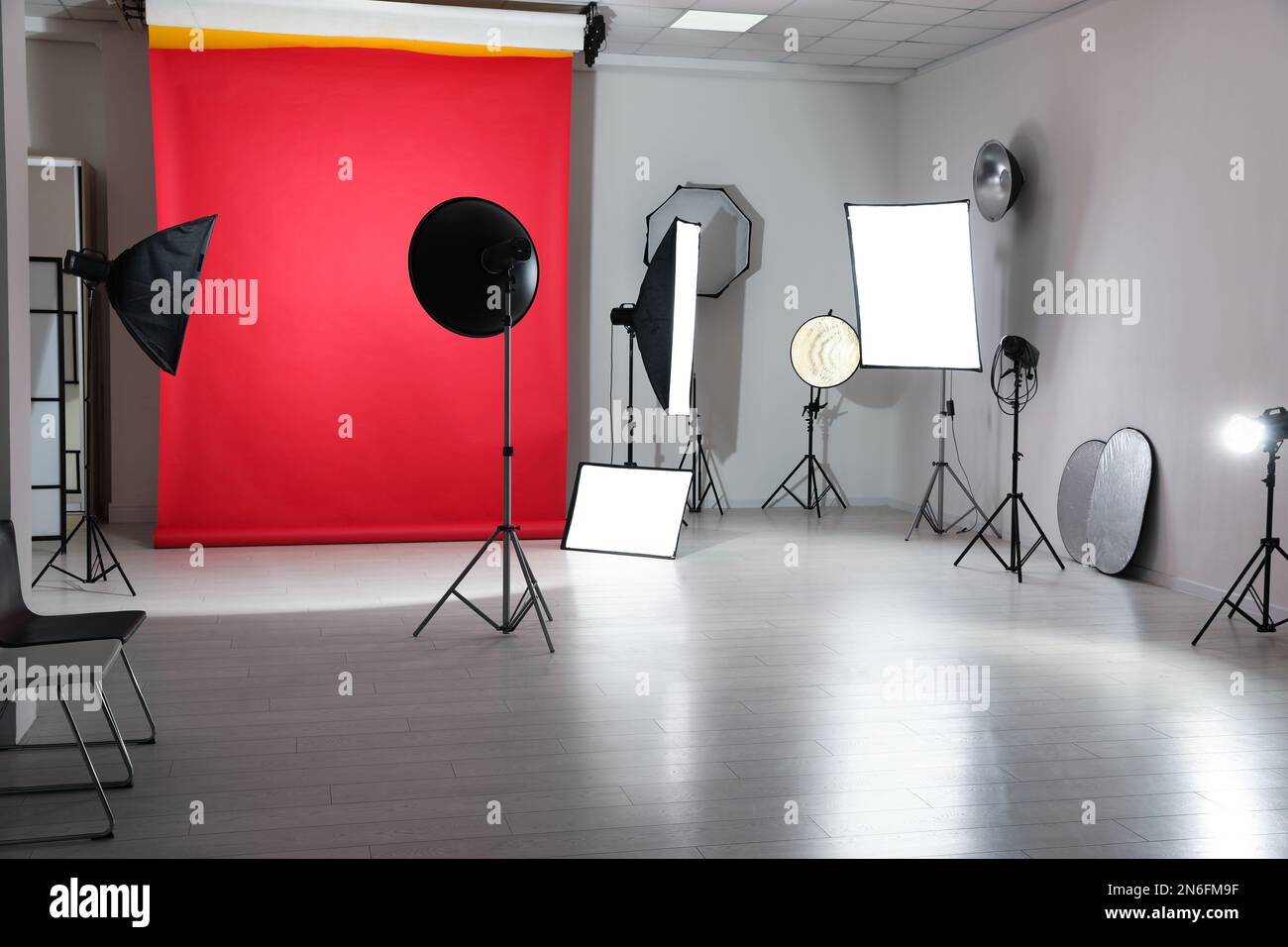 Interior of modern photo studio with professional equipment Stock Photo ...