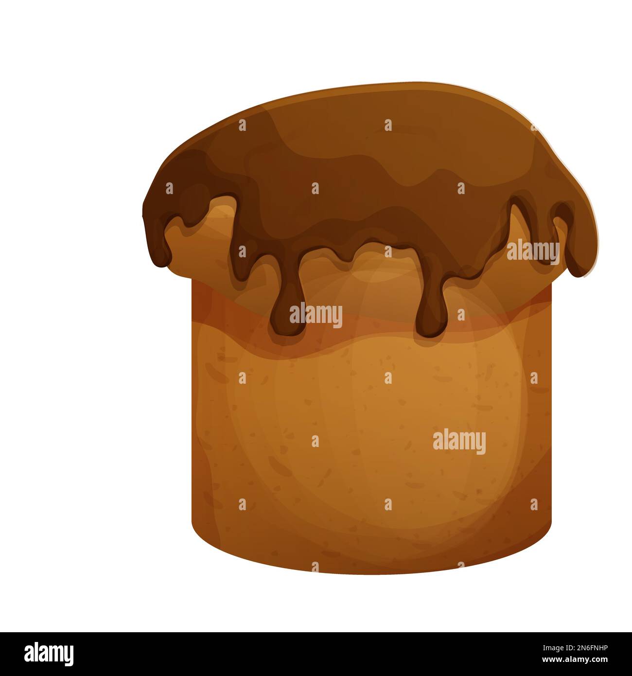 Panettone traditional cake in cartoon style isolated on white ...