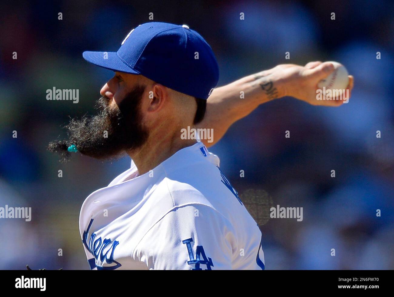 FILE - This Aug. 24, 2013 file photo shows Los Angeles Dodgers relief ...