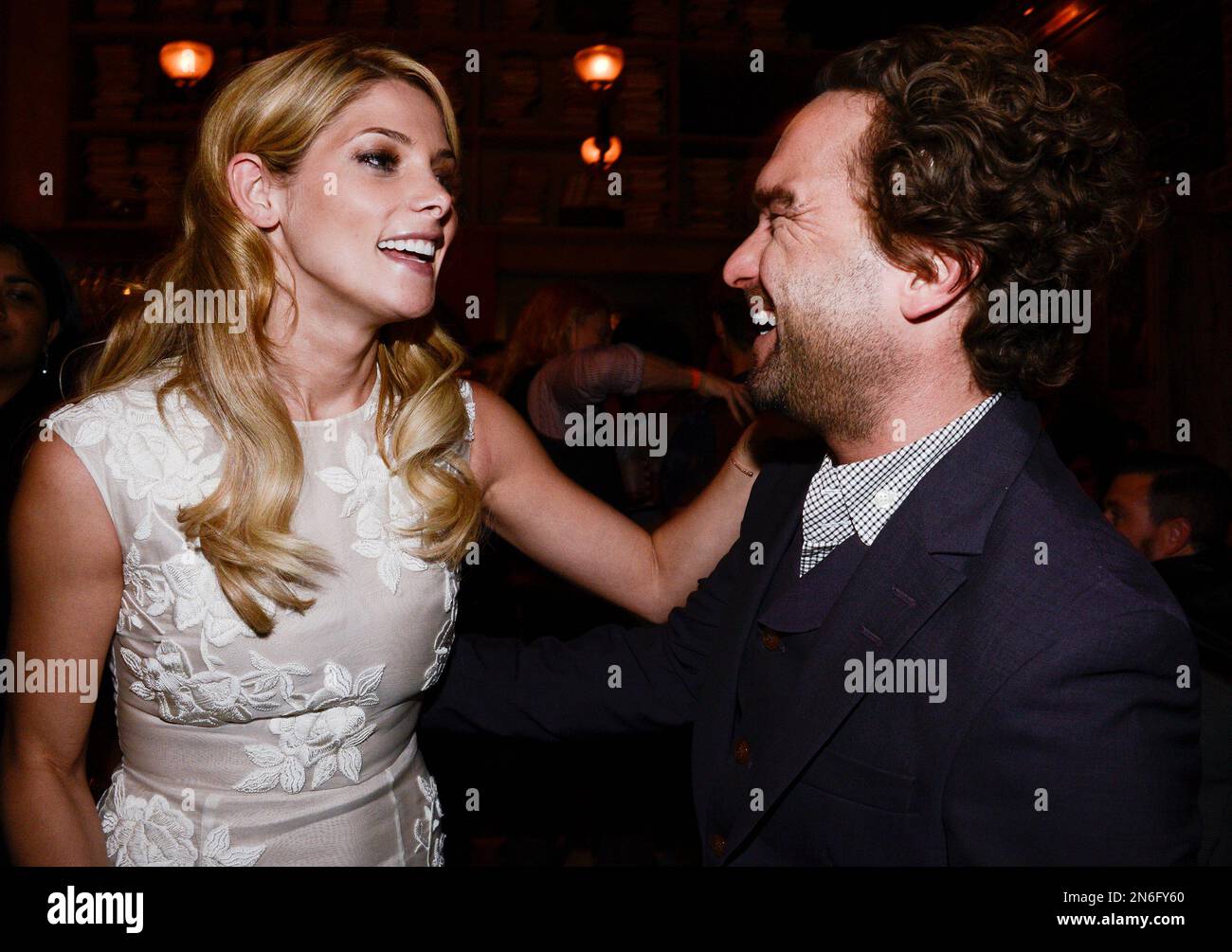 Actress Ashley Greene, left, and actor Johnny Galecki attend the after ...