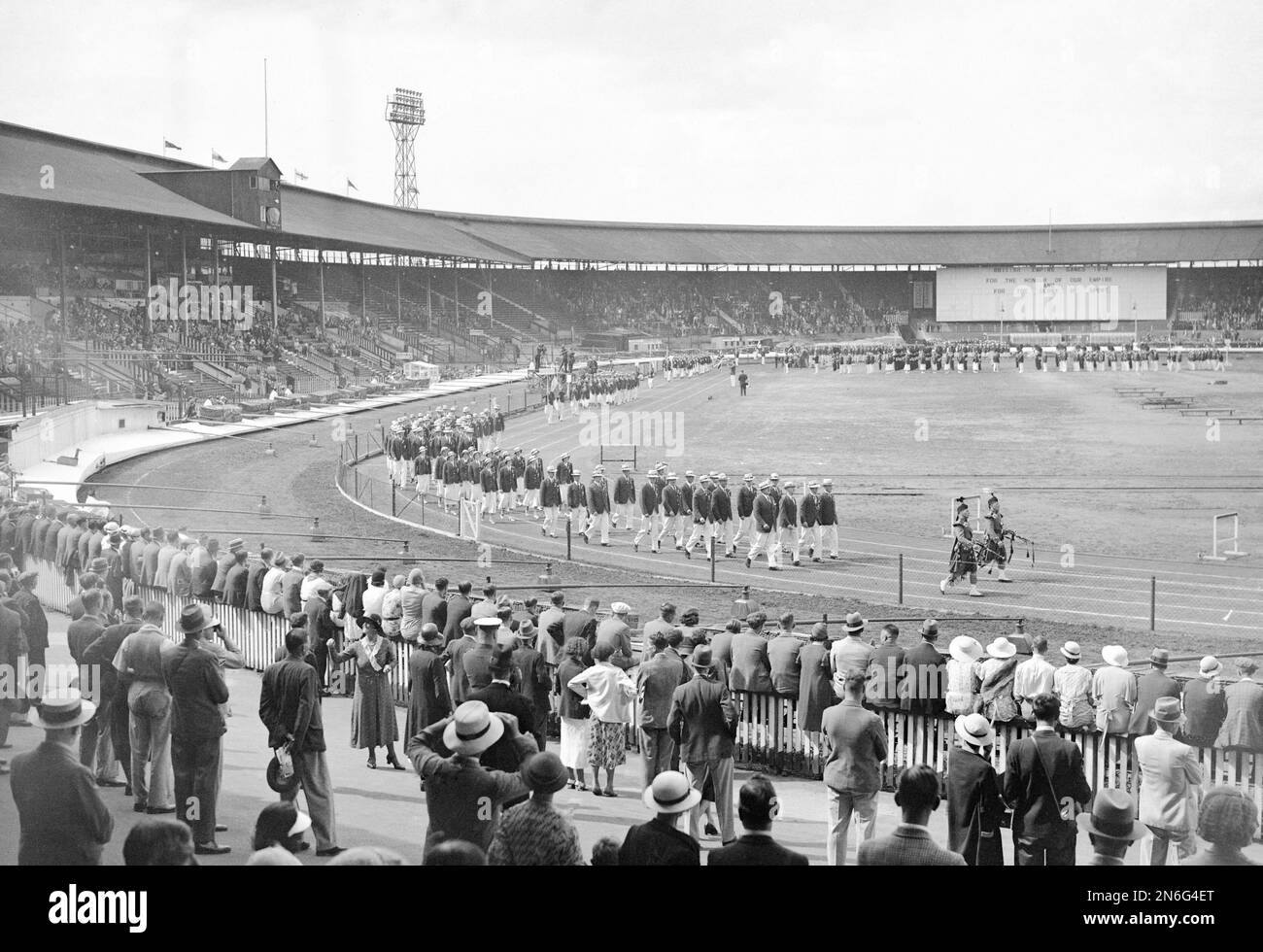 The procession of athletes at the opening of the Empire Game, now ...